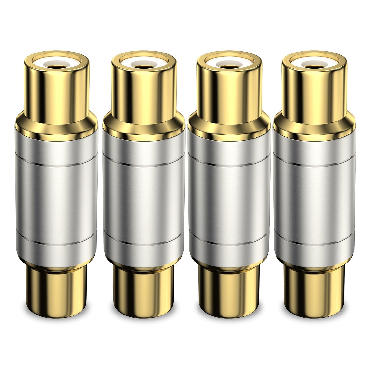 TRAHOO-4PCS Gold Plated RCA Female to Female Coupler,Barrel Connectors ...