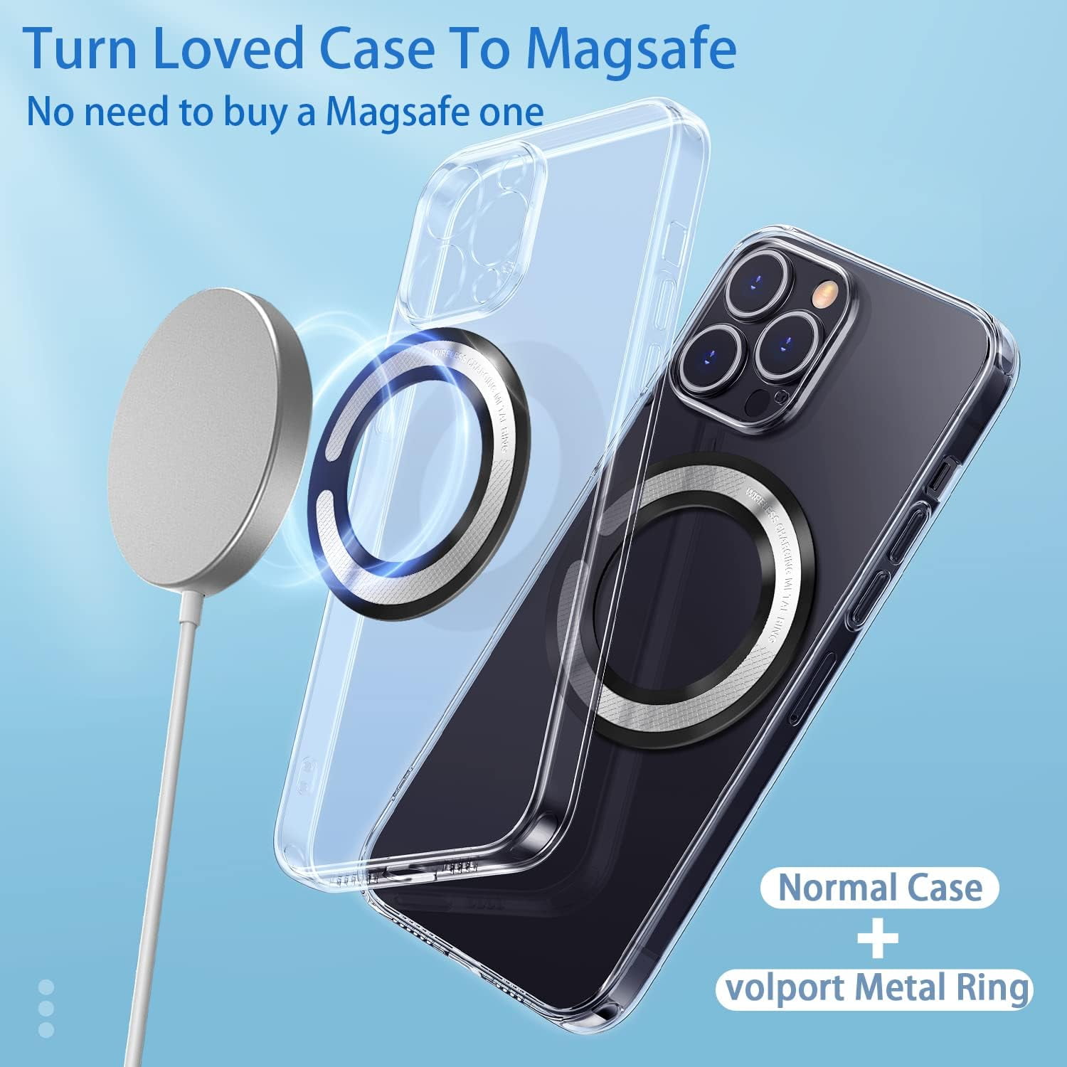 TRAHOO-4PCS Magsafe Ring for Magsafe, Magnet Adapter, Magsafe Sticker ...