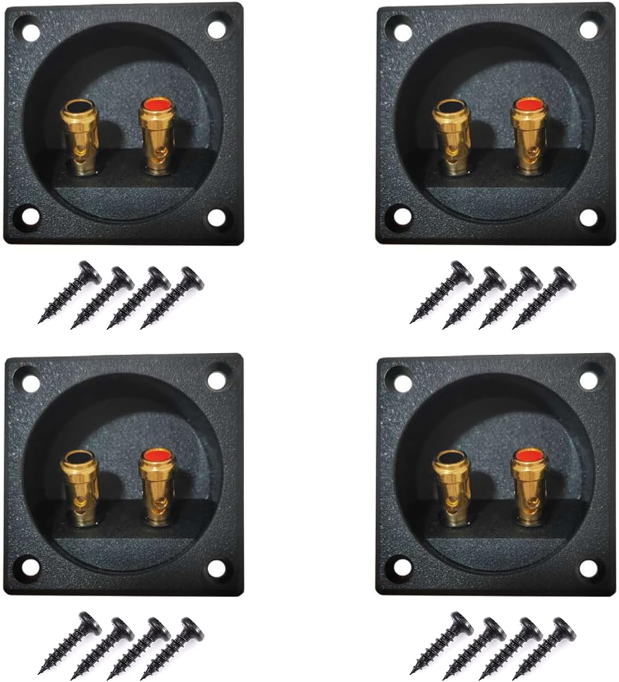 TRAHOO-4Pcs 2-Way Speaker Box Terminal Cup with Banana Plugs Binding ...