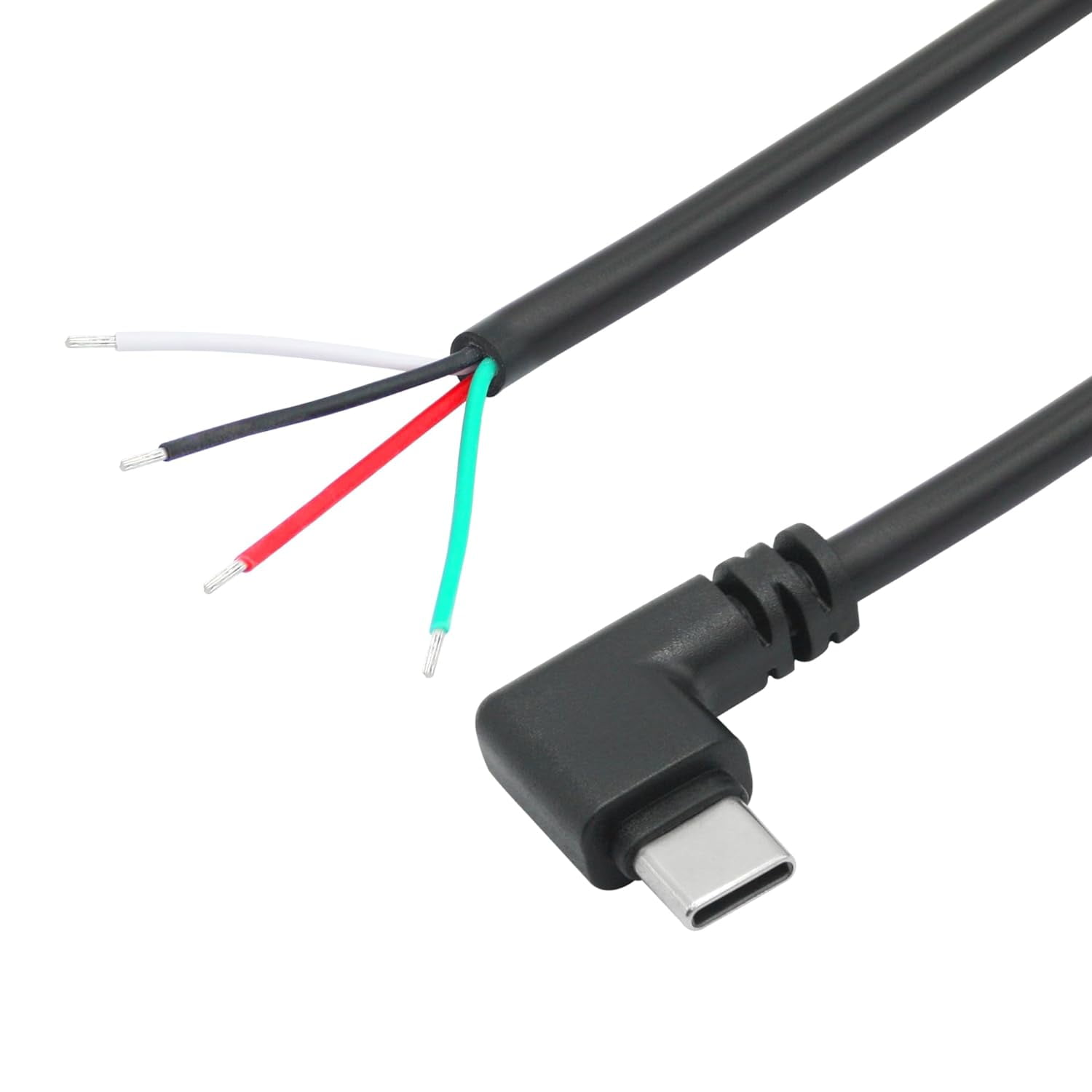 TRAHOO-4Pcs Short Right Angle USB C to 4 Pin Bare Wire Open End Wire 11inch, 90 Degree USB Type ...