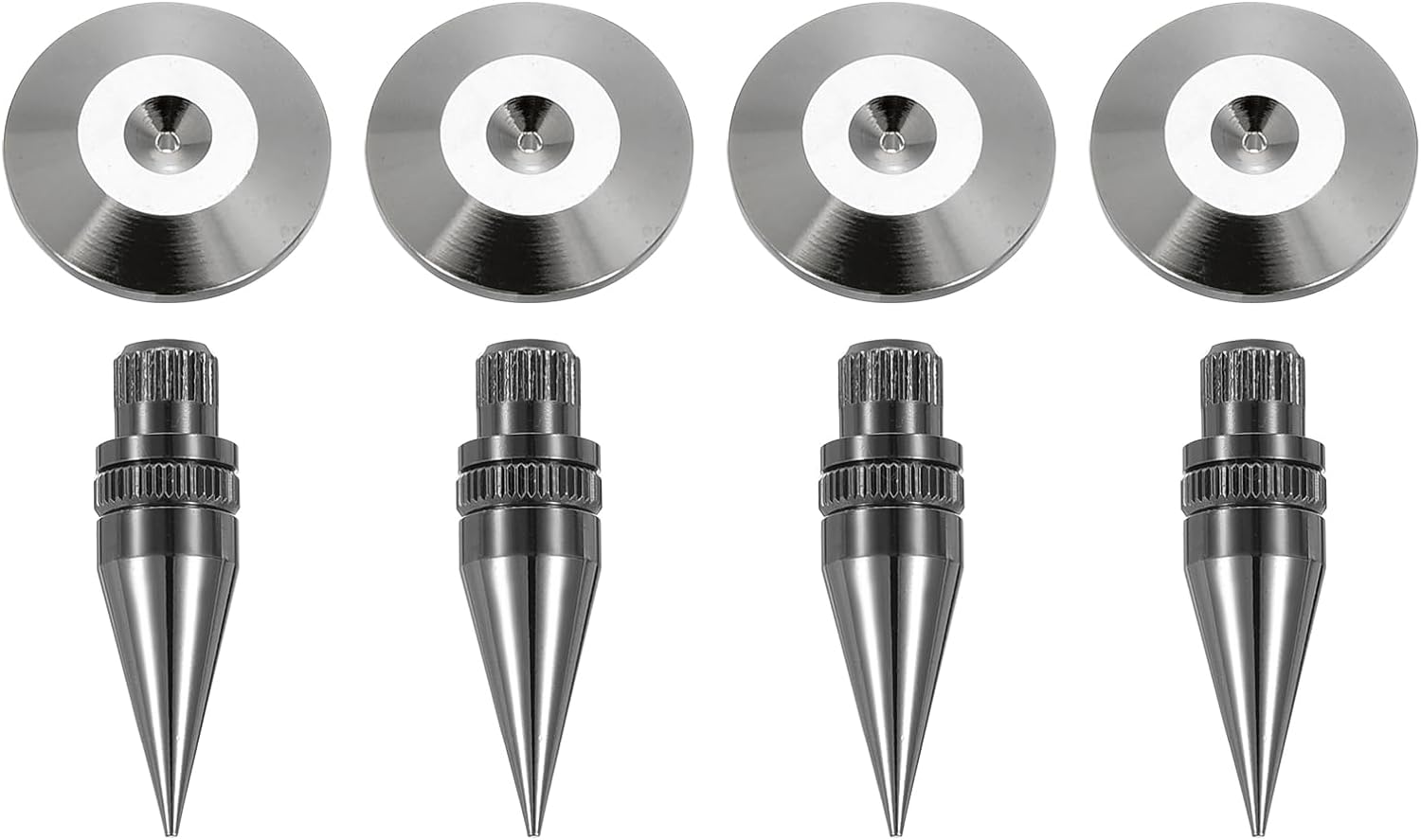 TRAHOO-4pcs Black Speaker Spike Kit Shockproof Adjustable Copper ...