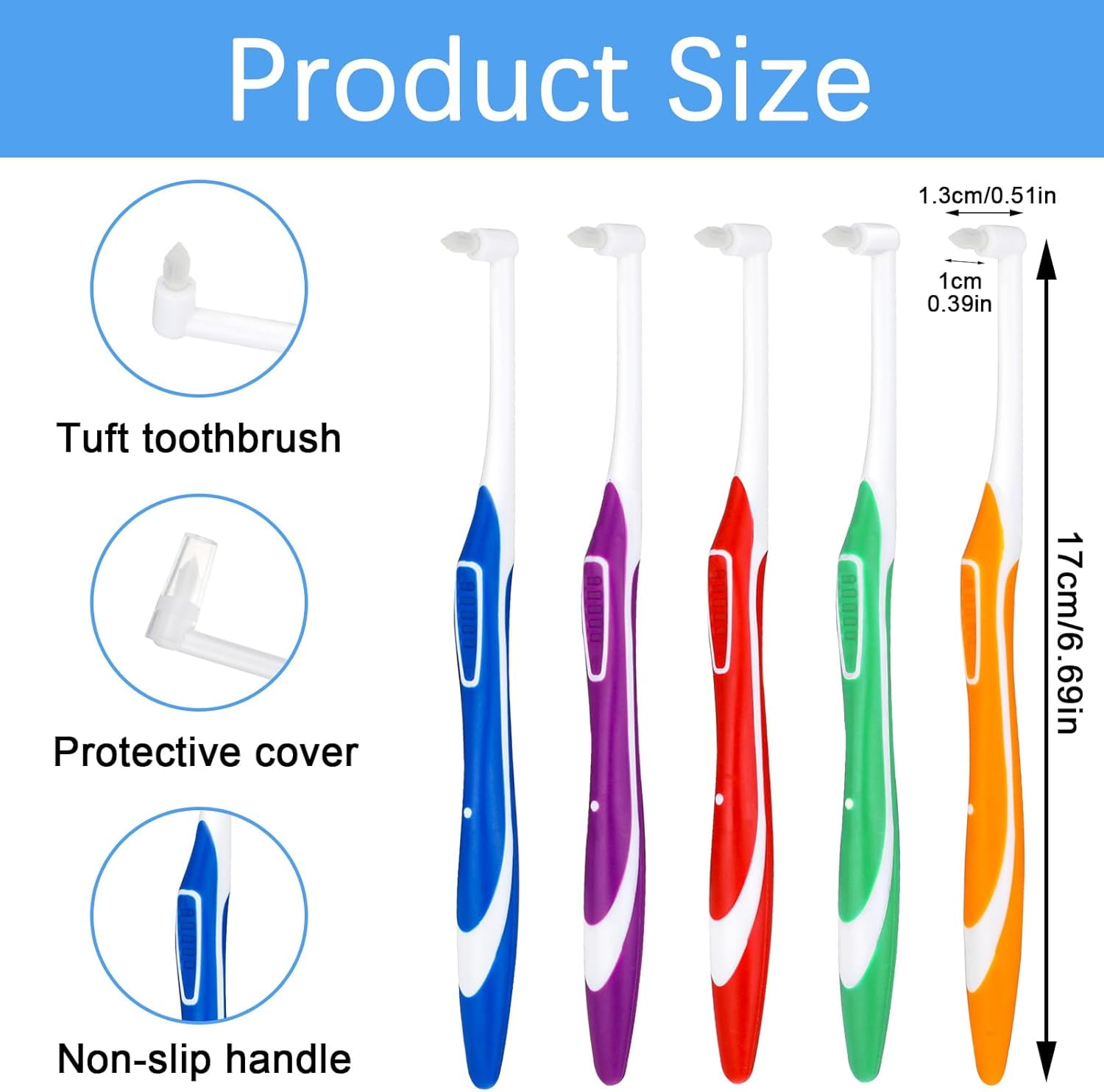 TRAHOO-5 Pack End Tuft Toothbrush Soft Interdental Brushes, Tufted ...
