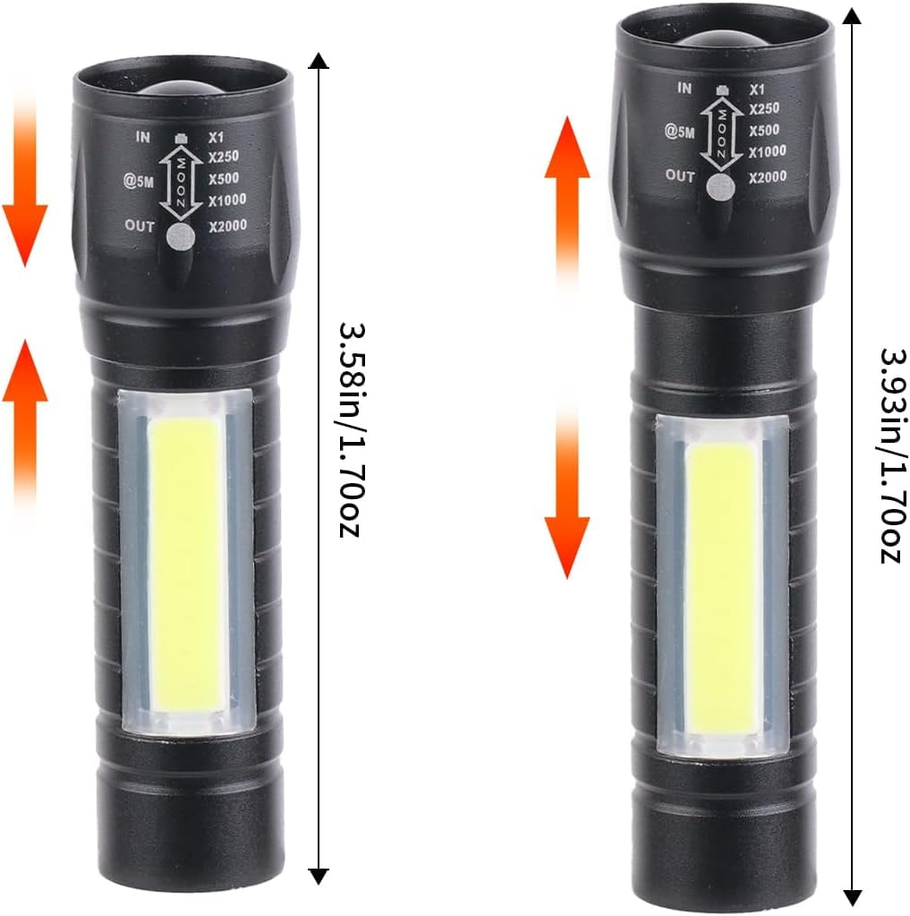 TRAHOO-5 Pack Mini Small Pocket LED Flashlight USB Rechargeable High ...