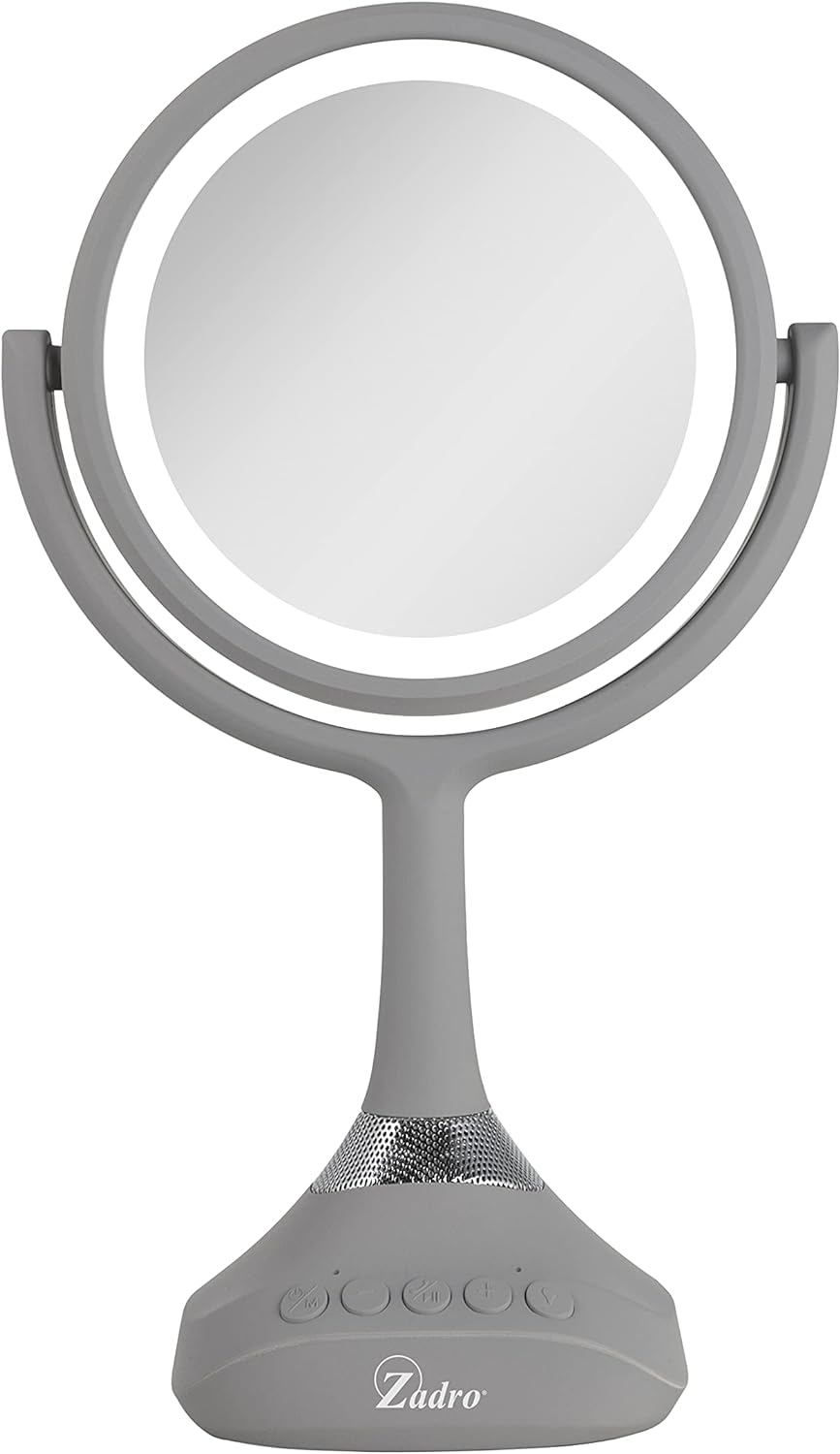 TRAHOO-5" Round LED Ring Light Countertop Rotating Dual Mirror, Built ...