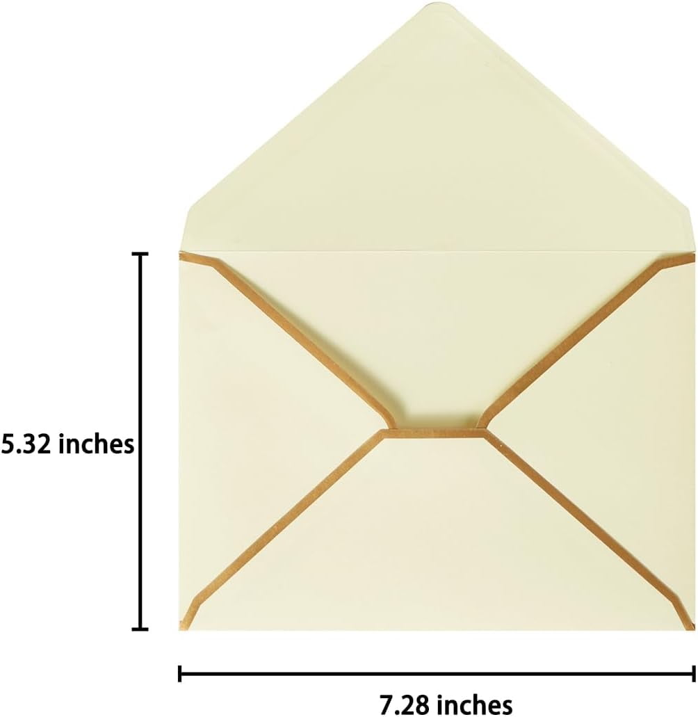 TRAHOO-50 Pack A7 Envelopes 5 x 7 Card Envelopes Self-Adhesive V Flap ...