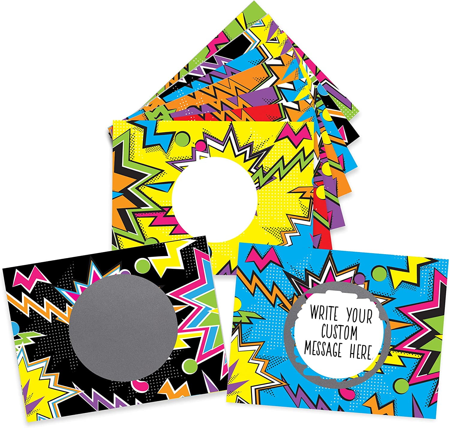 TRAHOO-50 Pack Zig Zag Variety DIY Custom Make Your Own Scratch-Offs ...