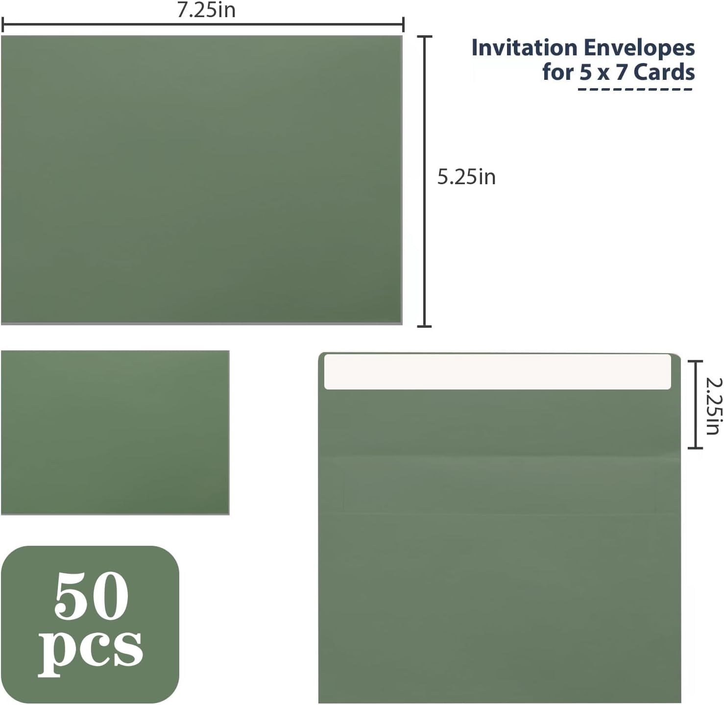 TRAHOO-50 Packs A7 Envelopes,5x7 Envelopes,5x7 Envelopes for ...