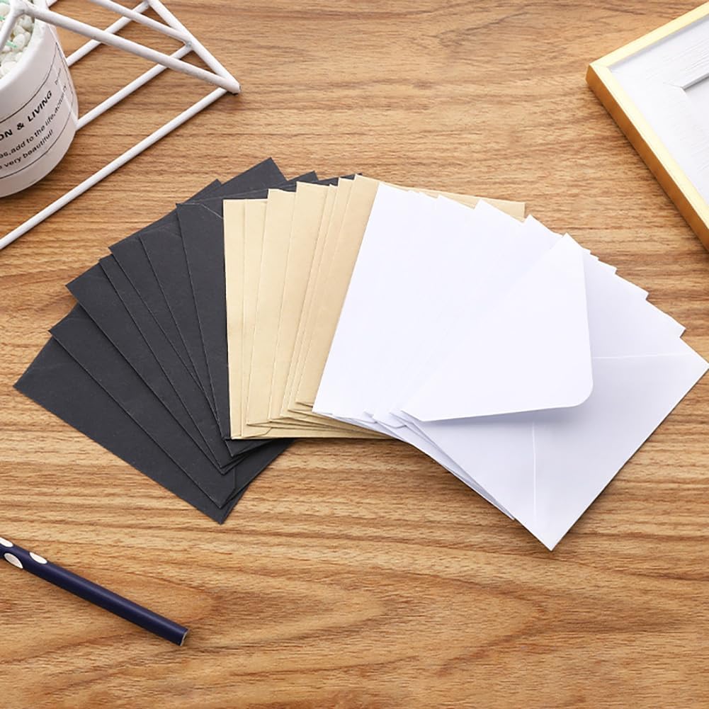 TRAHOO-50 Pcs Kraft Paper Mini Envelopes Gift Card Envelopes Sleeves ...