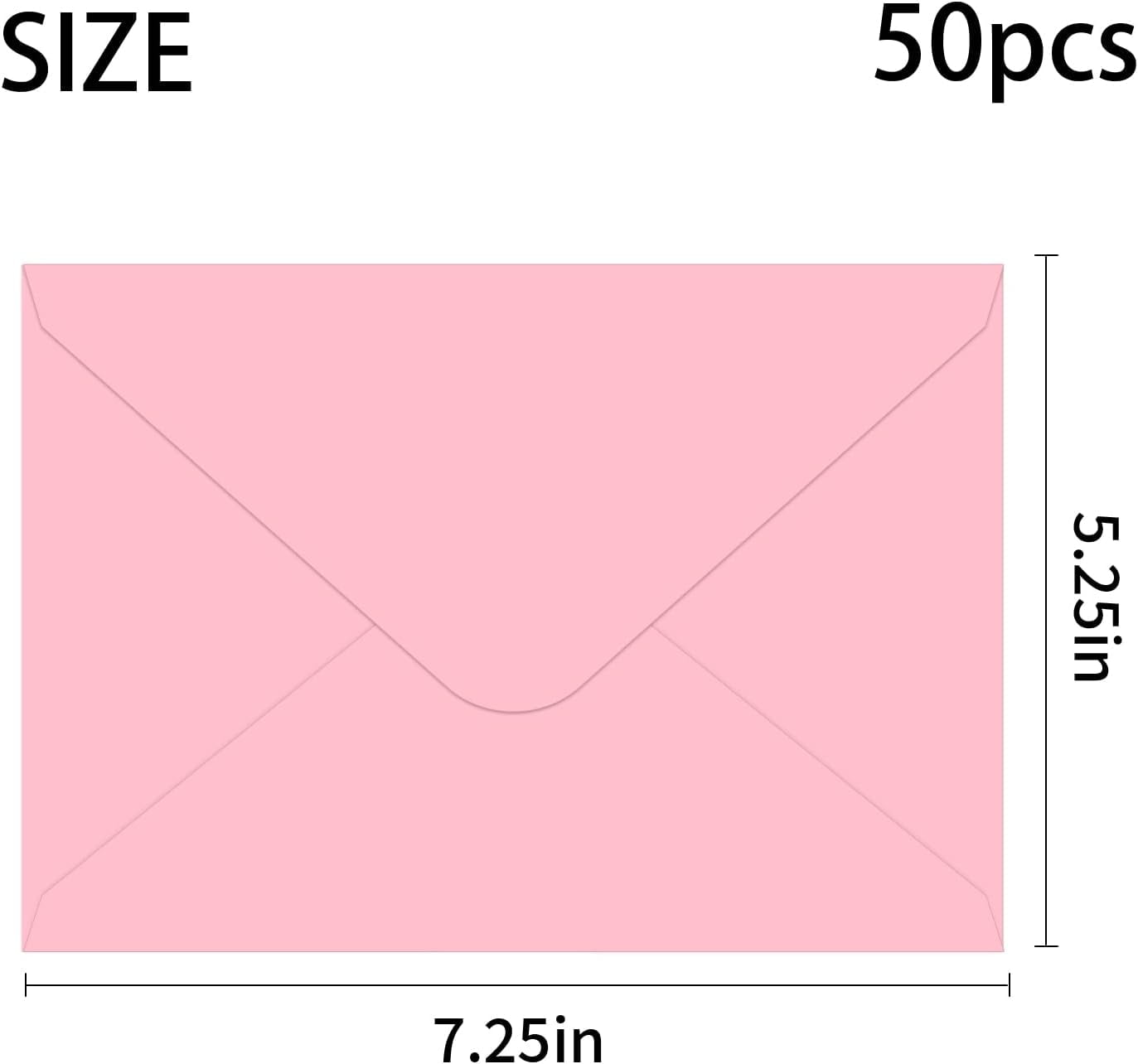 TRAHOO-50 pack Pink Envelopes,5x7 Envelopes V Flap,A7 Invitation ...