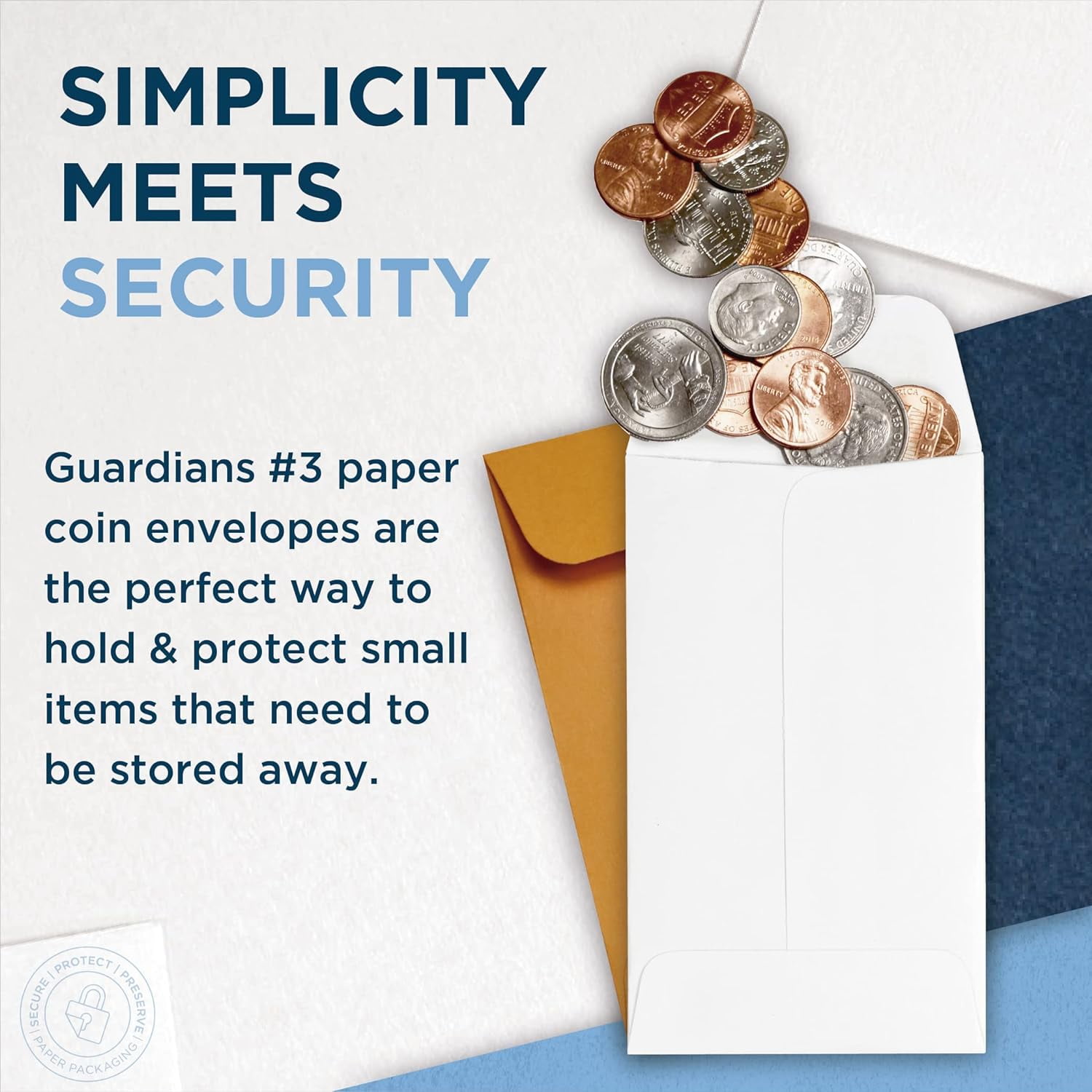 TRAHOO-500 #3 Paper Coin Envelopes - Blank Small Envelopes for Coins ...