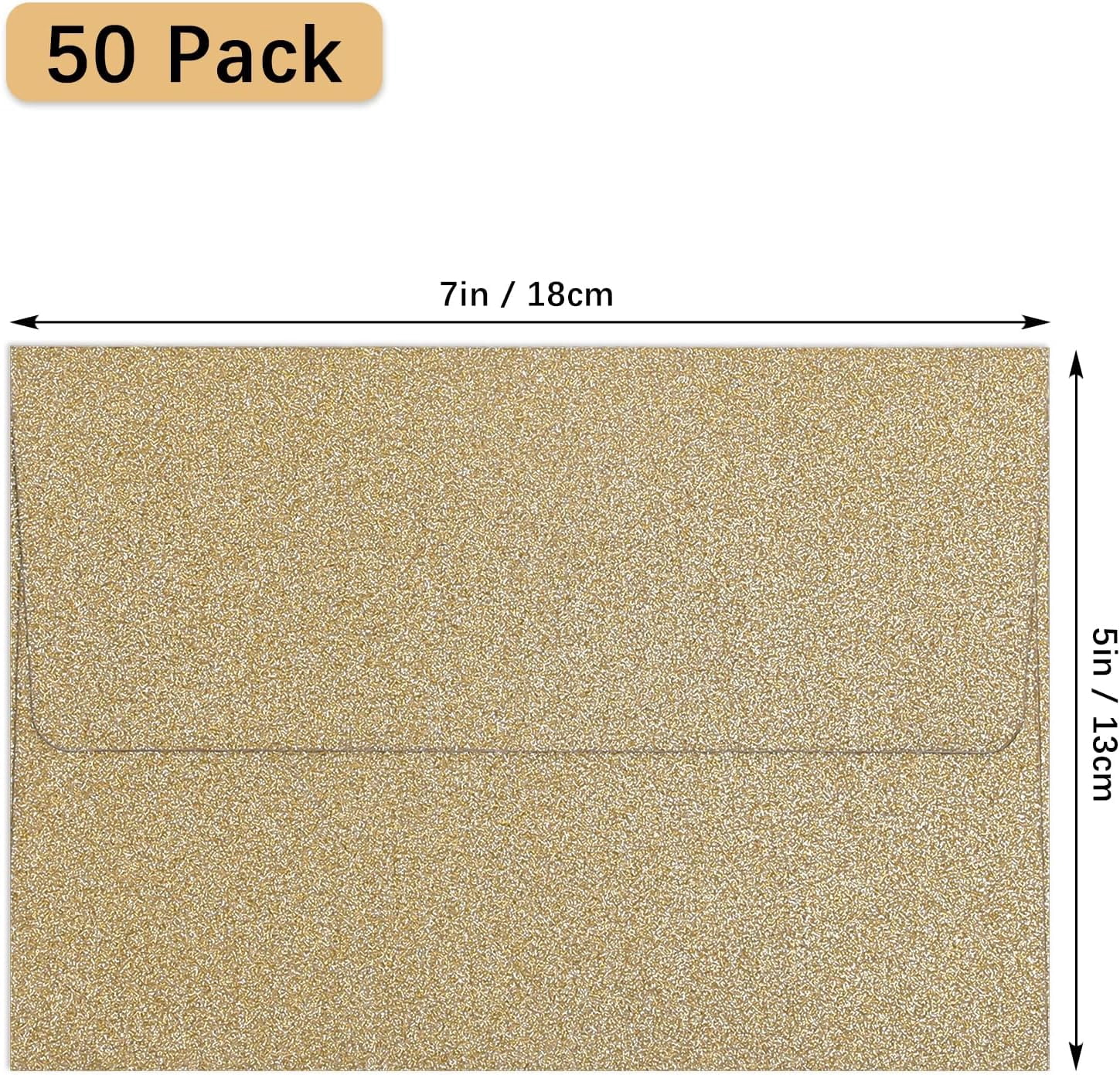 TRAHOO-50Pack A7 Glitter Invitation Envelopes Printable Flap Envelopes ...