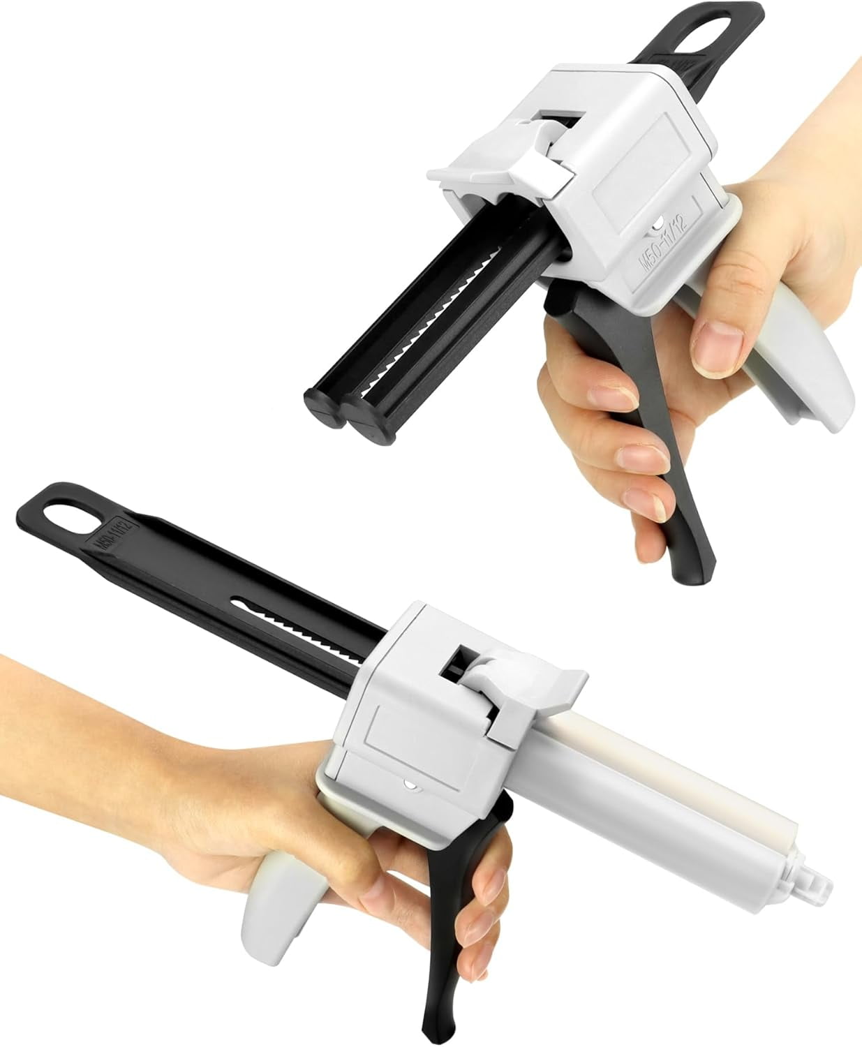 TRAHOO-50ml Dispensing Gun Kit, Impression Mixing Dispensing Gun, 1: 1/1: 2 AB Ratio, Static ...