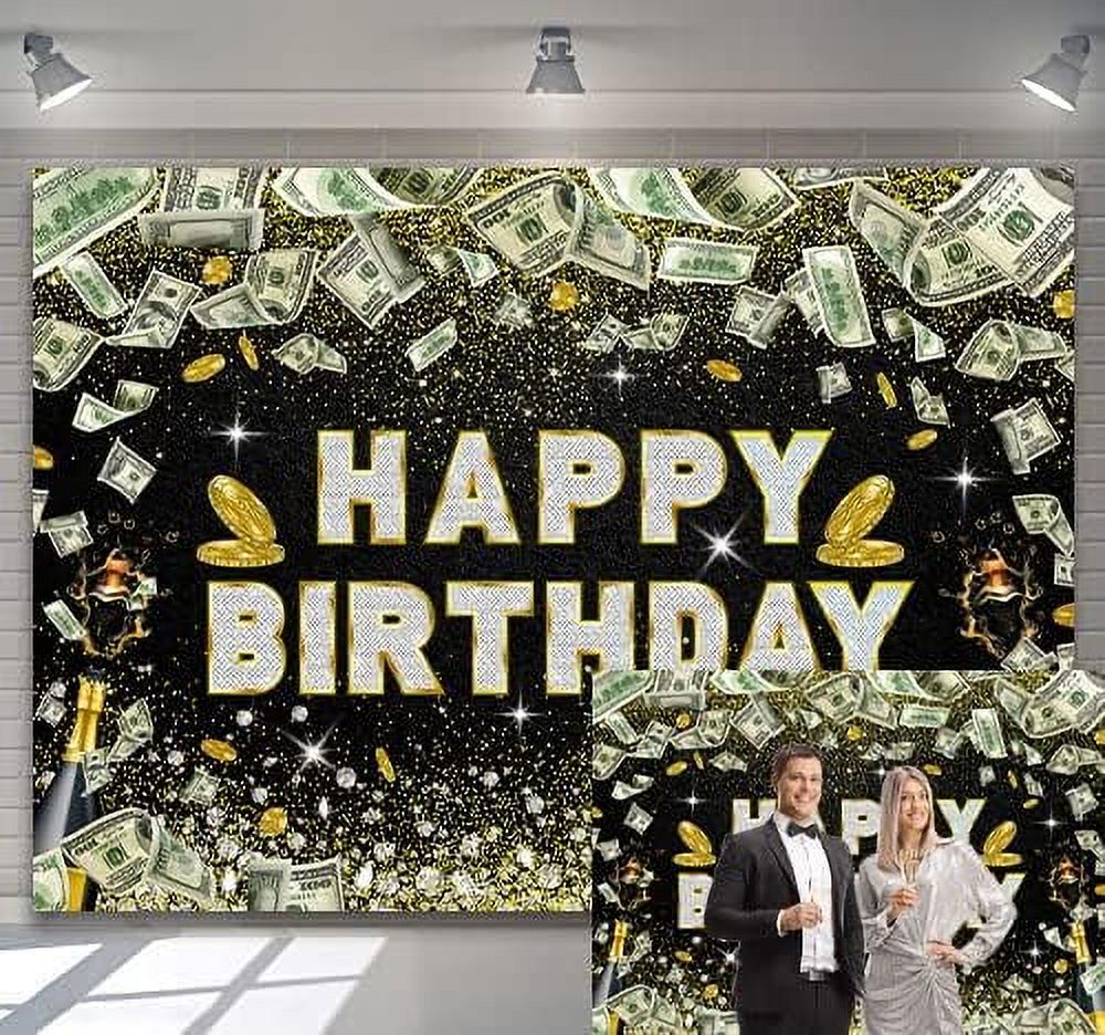 TRAHOO-5x3ft Money Backdrop Money Birthday Backdrop Money Party ...