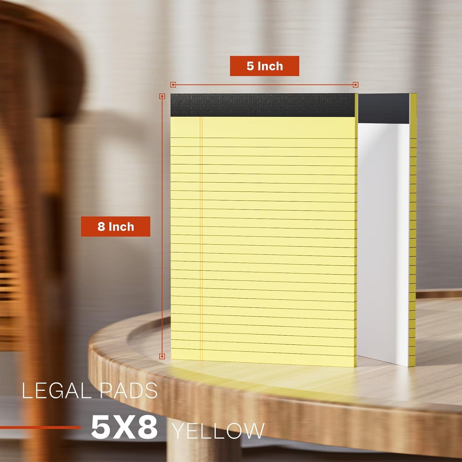 TRAHOO-5x8 Note Pads, Small Legal Pads 5x8 Yellow, College Ruled, Small ...