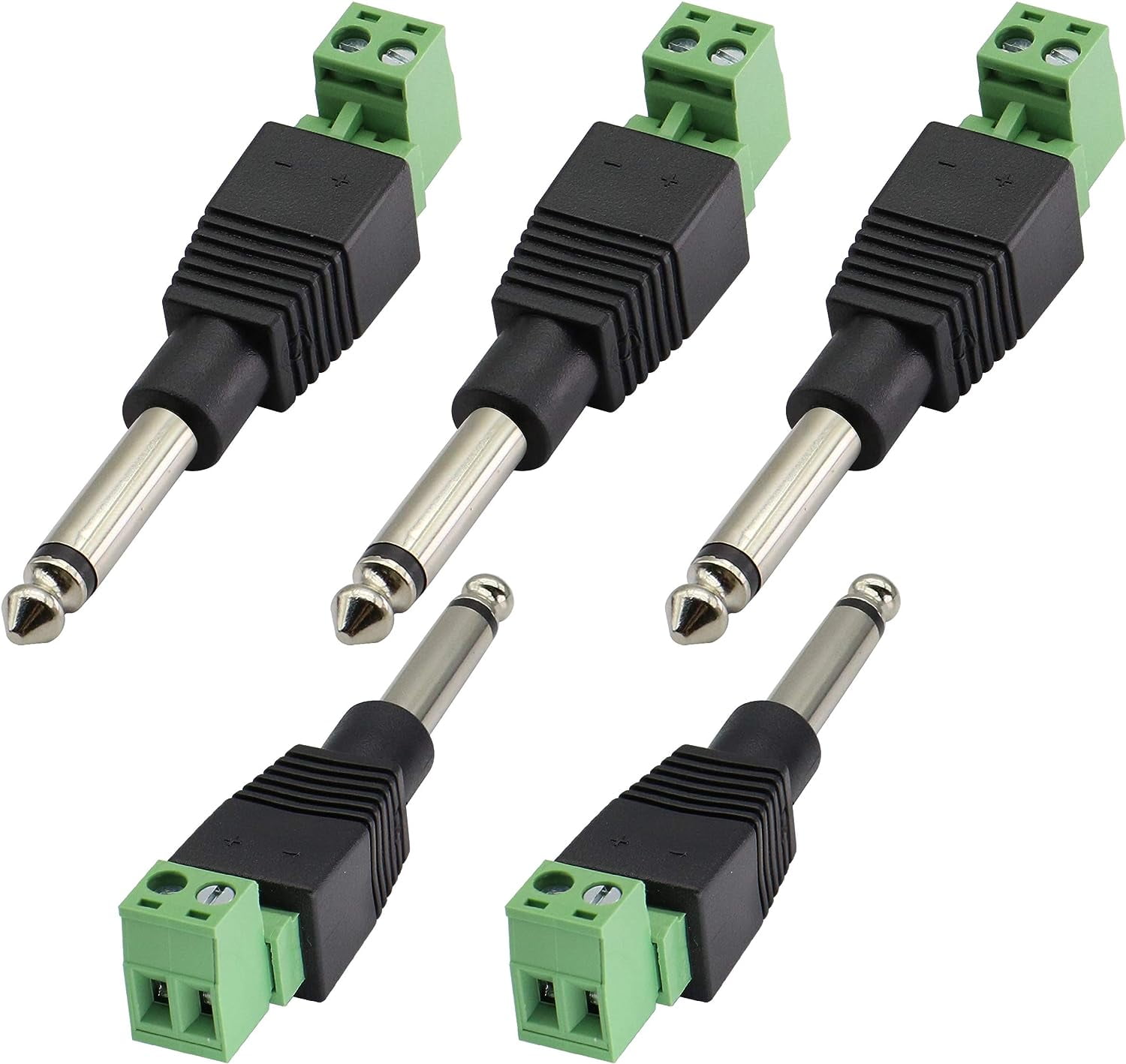 TRAHOO-6.35mm Screw Terminal Block Connector 6.35mm (1/4") TS Mono Male ...