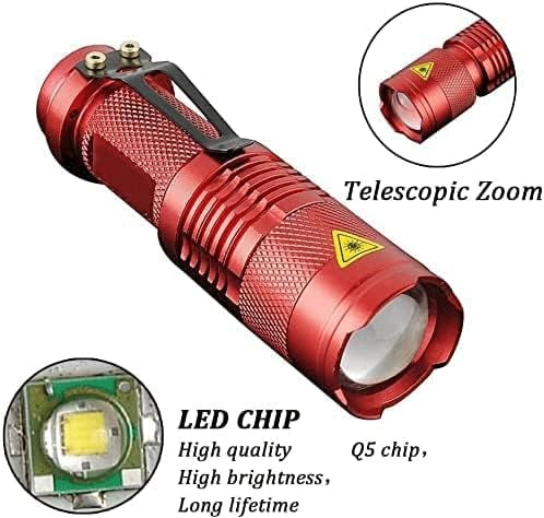 TRAHOO-6 Pack Mini Flashlights LED Flashlight 7W 350LM 3 Mode ...