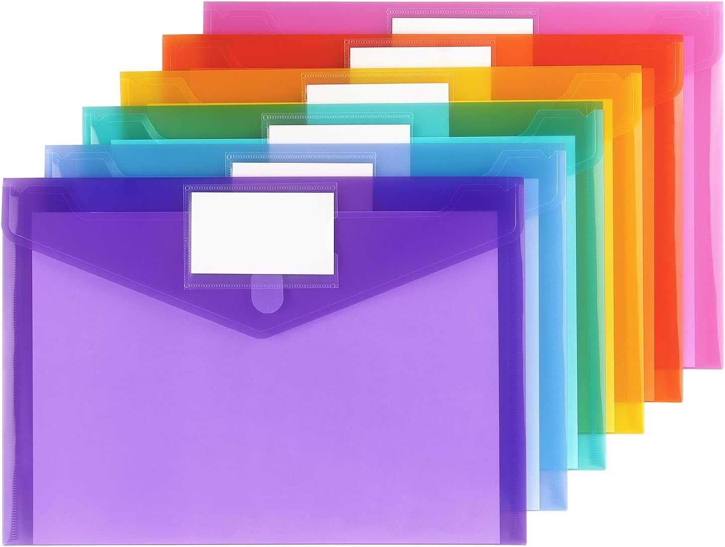 TRAHOO-6 Pack Plastic Envelopes Poly Envelope Folder Clear Document ...