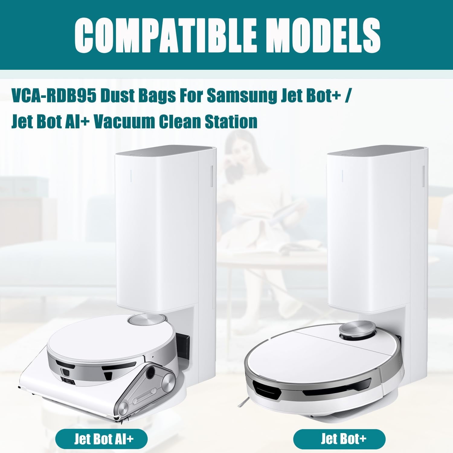 TRAHOO-6 Pack VCA-RDB95 Dust Bags Compatible With Samsung Jet Bot A+ Jet Bot+ Vacuum Clean ...