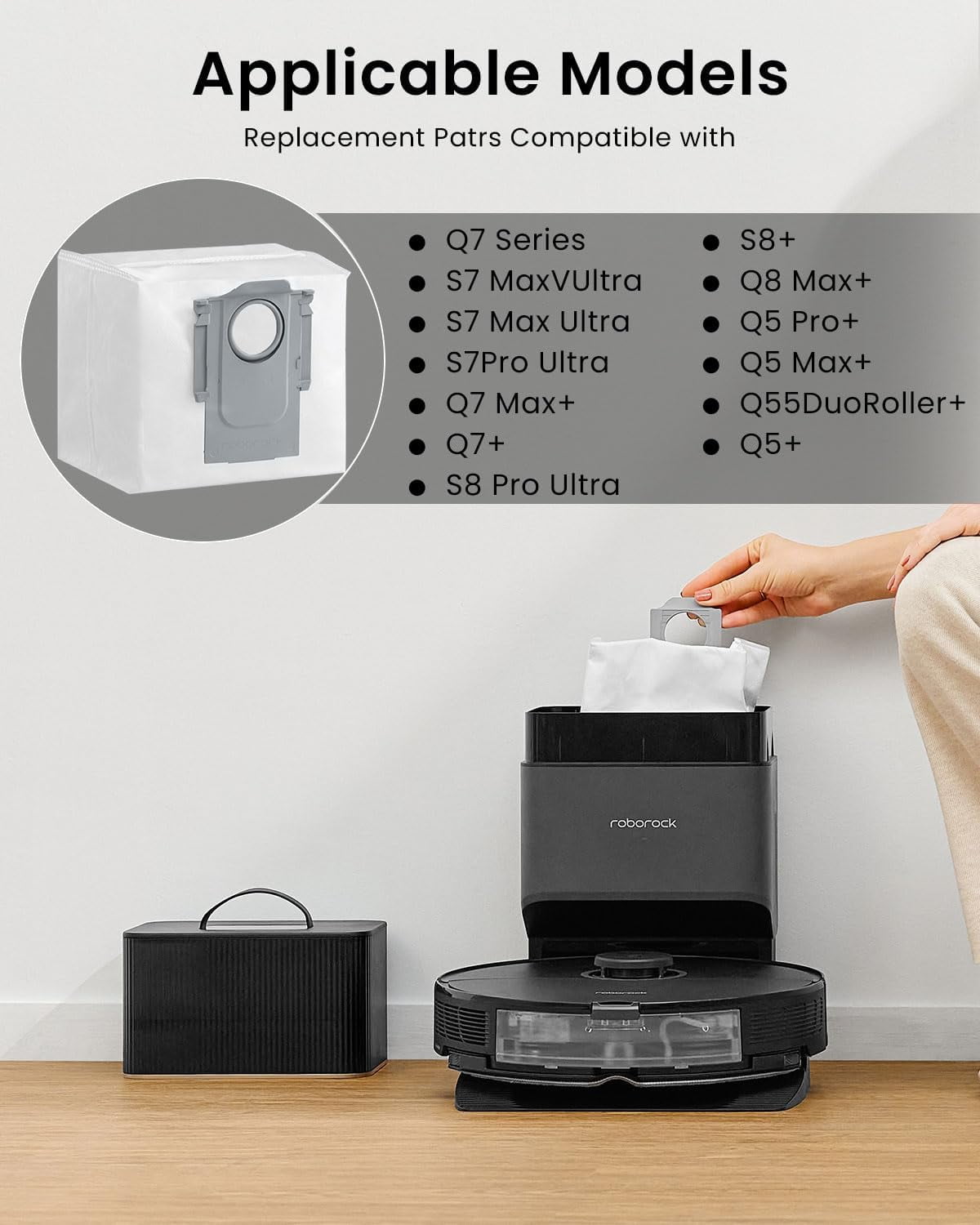 TRAHOO-6 Pack Vacuum Dust Bags Replacement for Roborock S8 Pro Ultra,S8 ...