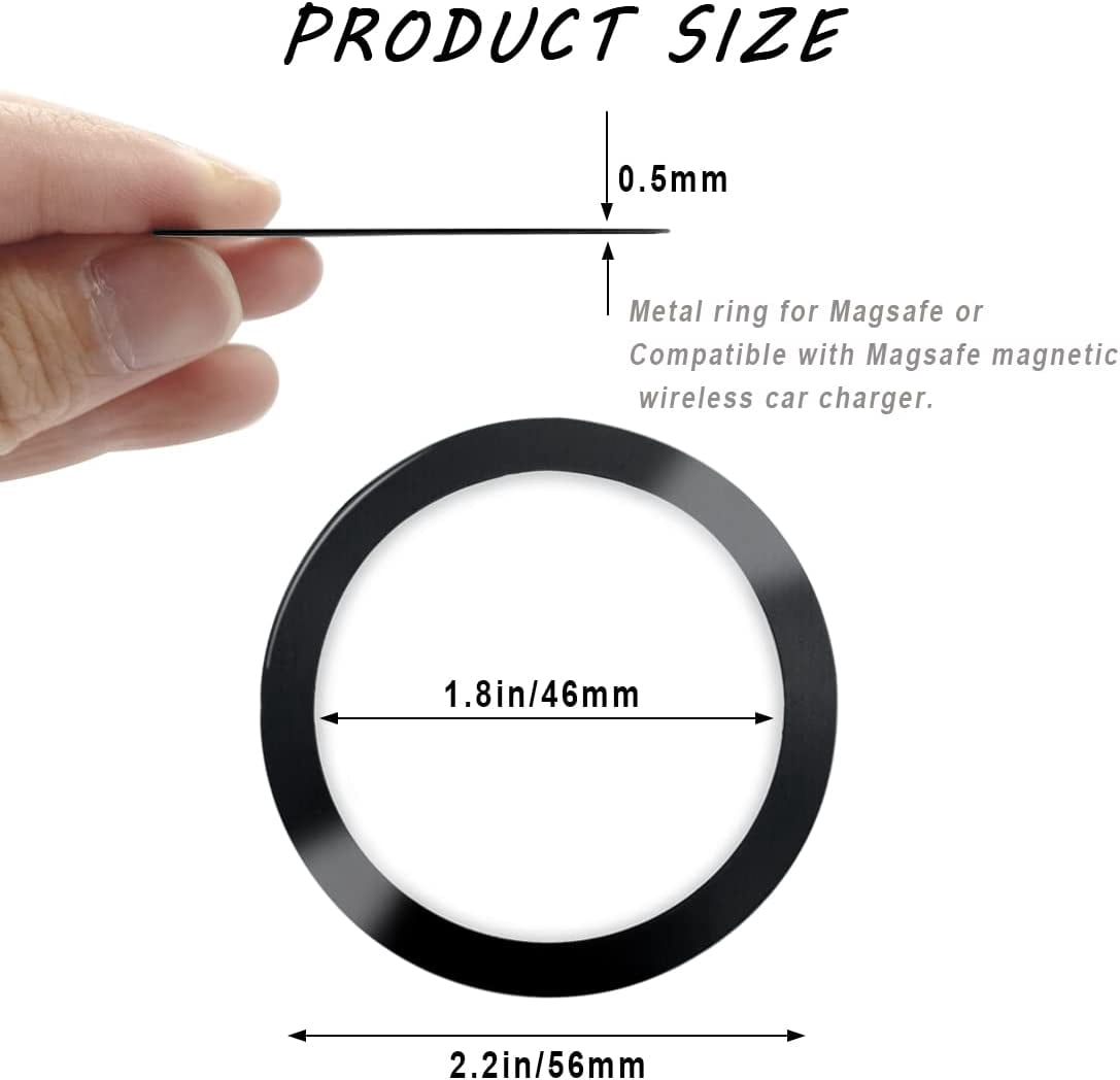 TRAHOO-6 Pcs Universal Metal Rings Sticker Compatible for Magsafe ...
