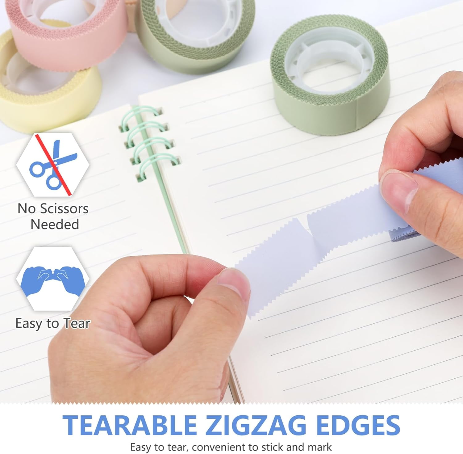 TRAHOO-6 Rolls Writable Sticky Notes, Removable Morandi Tape for ...