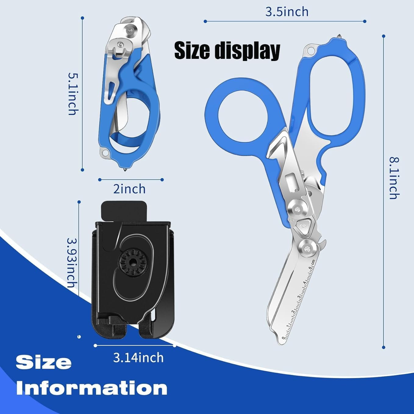 TRAHOO-6-in-1 Folding Scissors, Outdoor Camping Emergency Response ...