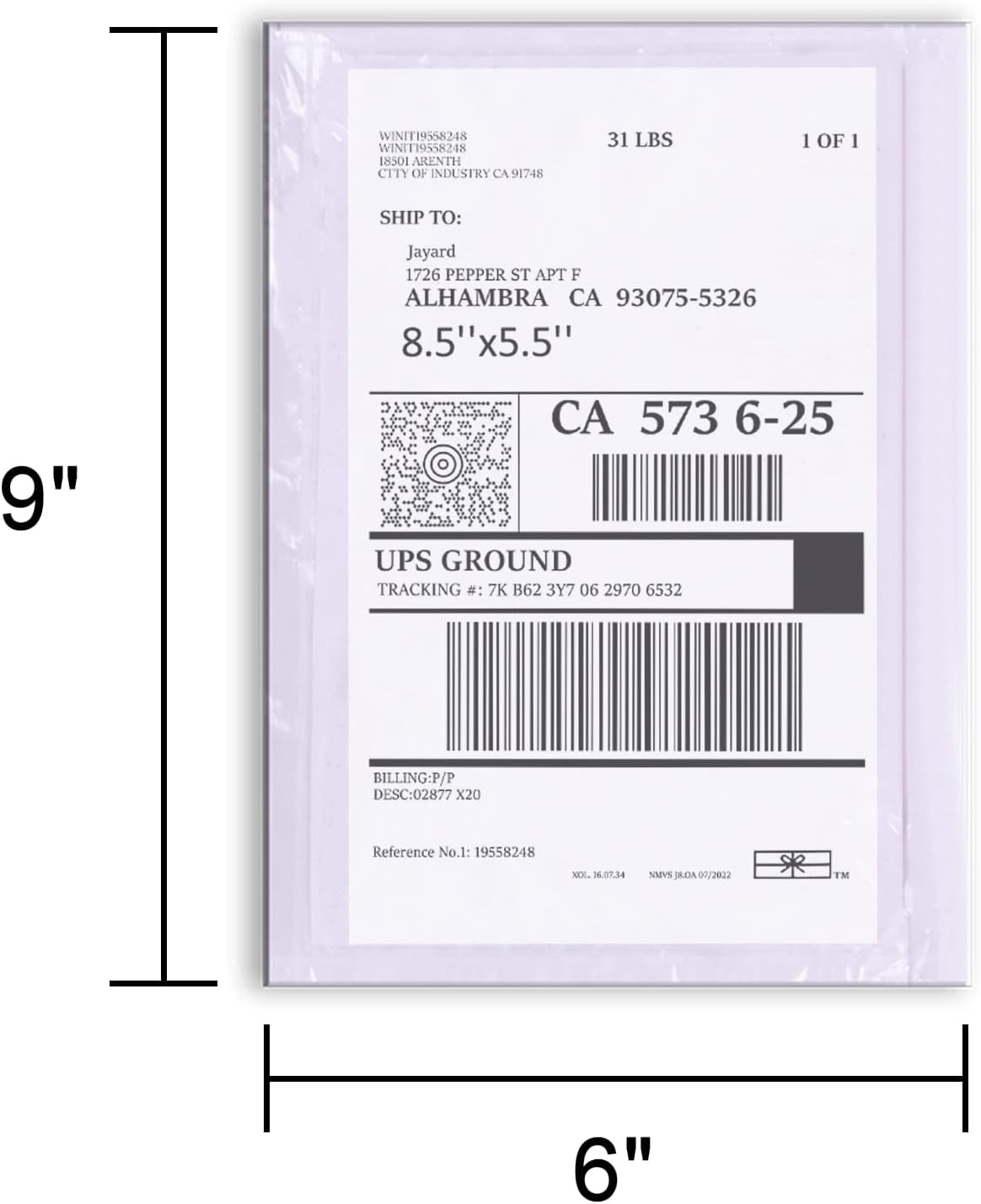 TRAHOO-6" x 9" shipping label sleeves, 100Pcs Shipping Label Envelopes ...