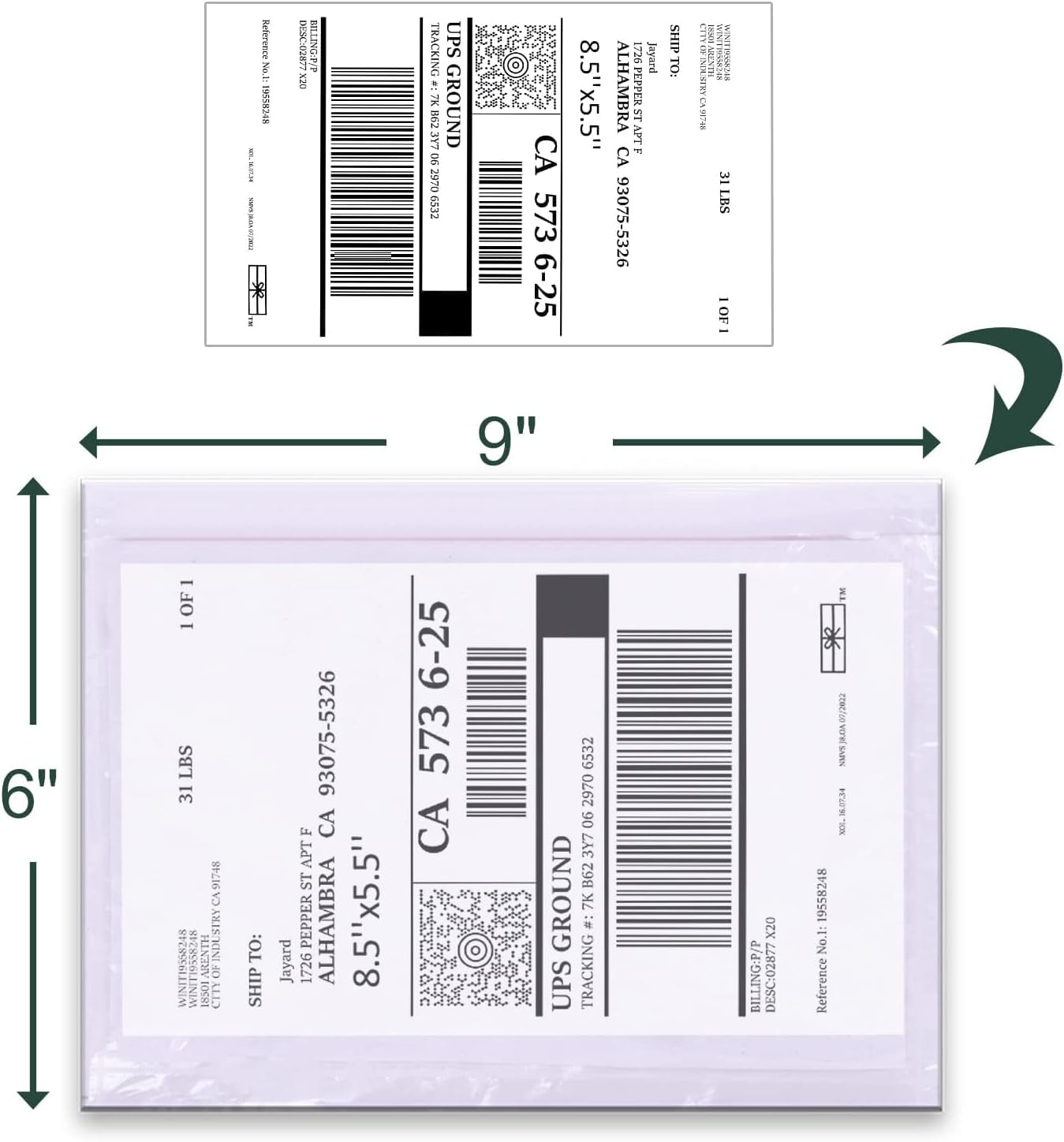TRAHOO-6''x9'' Clear Packing List Envelopes, Top Loading Shipping Label ...
