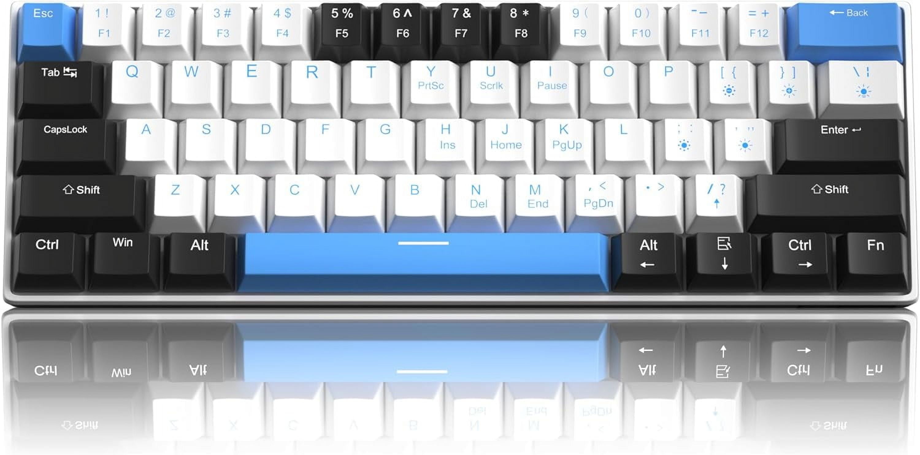 TRAHOO-60% Mechanical Gaming Keyboard,Mixed Color Keycaps Gaming ...