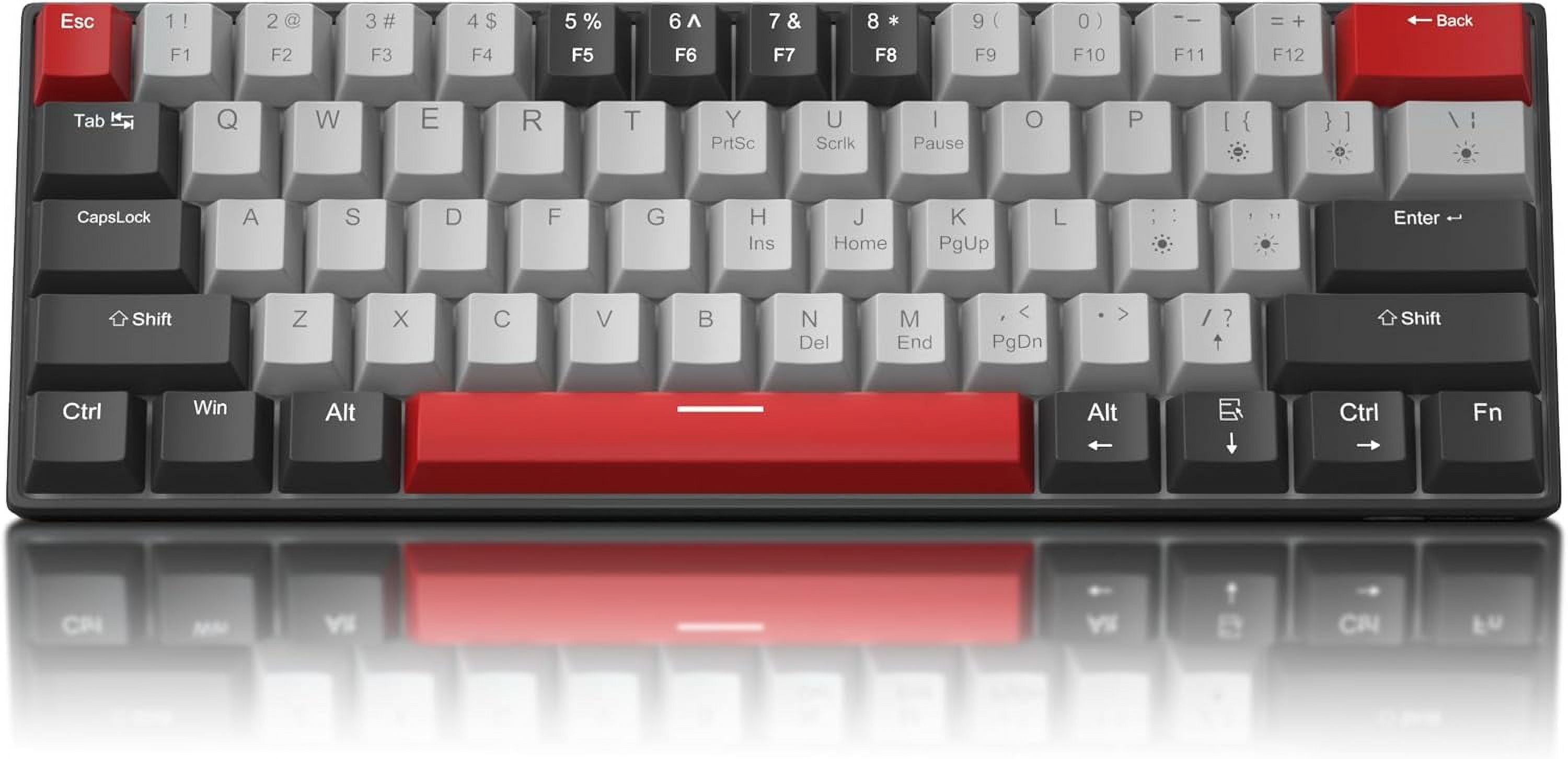 TRAHOO-60% Mechanical Gaming Keyboard,Mixed Color Keycaps Gaming ...