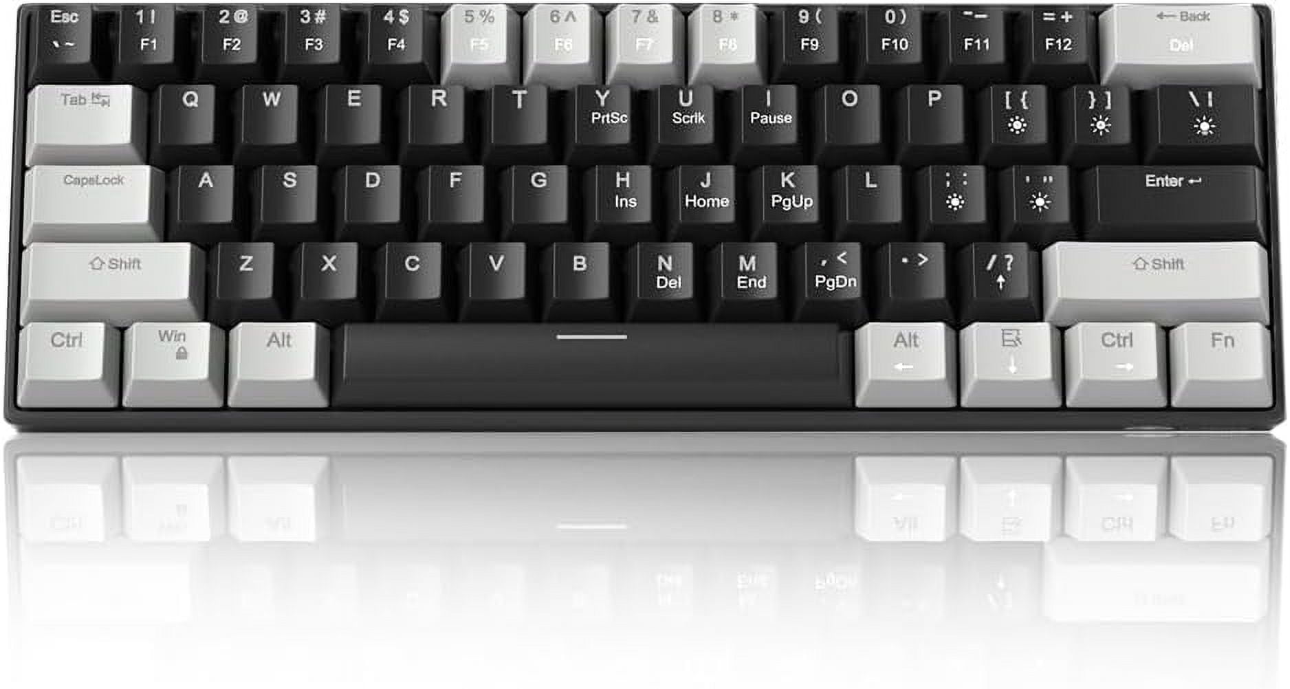 TRAHOO-60% Mechanical Gaming Keyboard,Mixed Color Keycaps Gaming ...