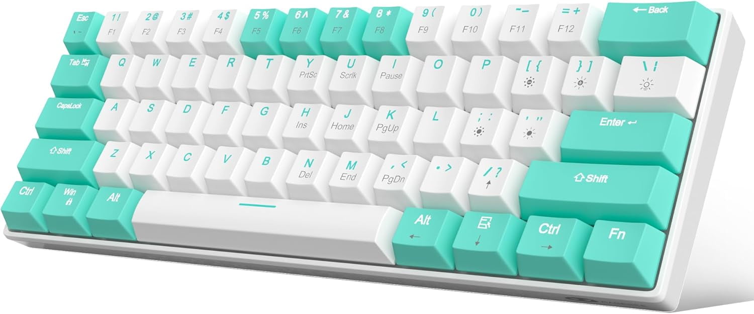 TRAHOO-60% Mechanical Gaming Keyboard with Silencing Plate,Compact ...