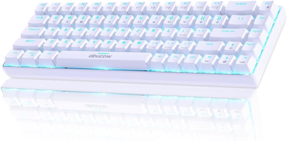 TRAHOO-60% Mechanical Keyboard with Blue Backlight 68-Key Gaming ...