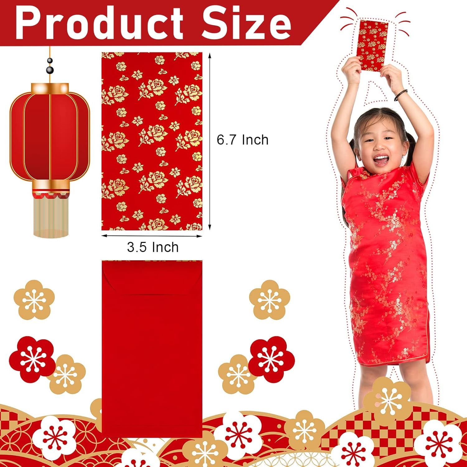 TRAHOO-60 Pieces Chinese New Year Red Envelopes 2024 Chinese Red ...