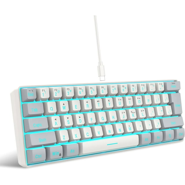 TRAHOO-60% Wired Gaming Keyboard, RGB Backlit Mini Keyboard, Waterproof ...