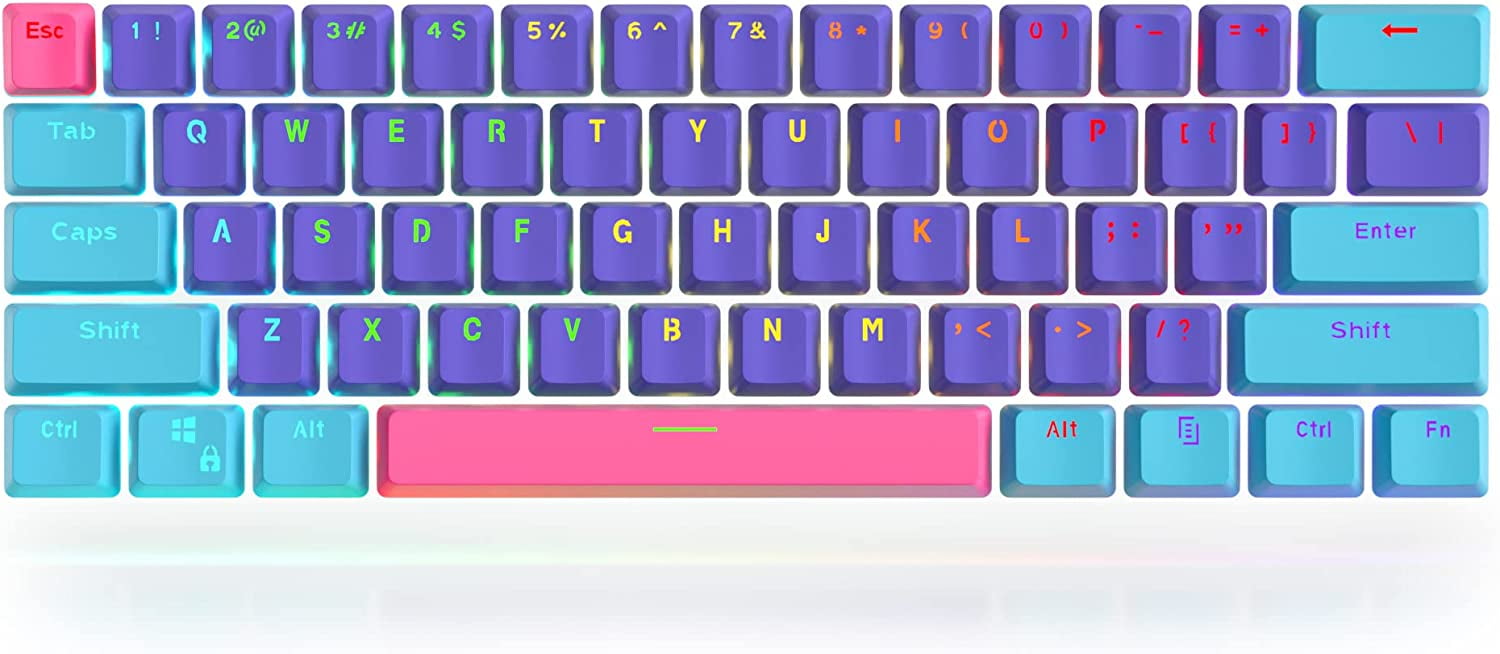 TRAHOO-61 PBT keycaps 60 Percent Custom Backlit Key Caps Covers OEM ...