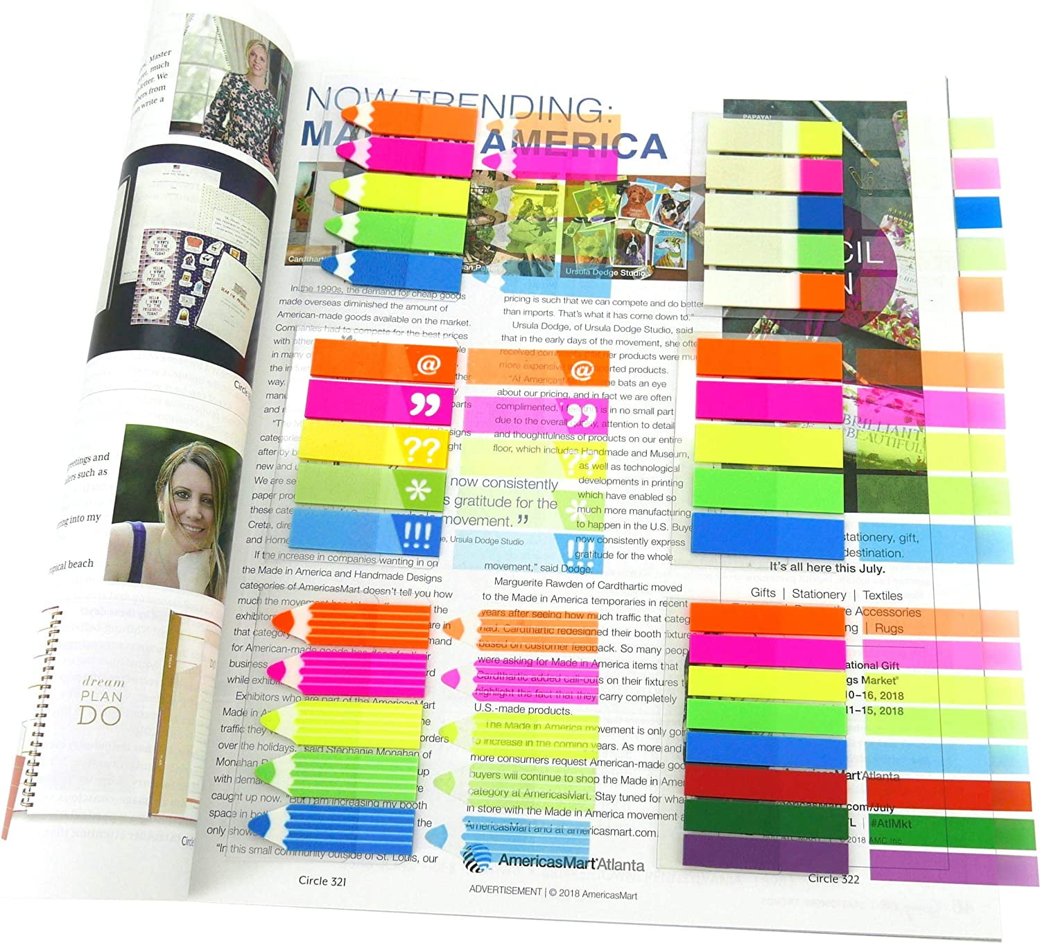 TRAHOO-66113 Sticky Notes Flags Set, Neon Fluorescent Color, Index ...