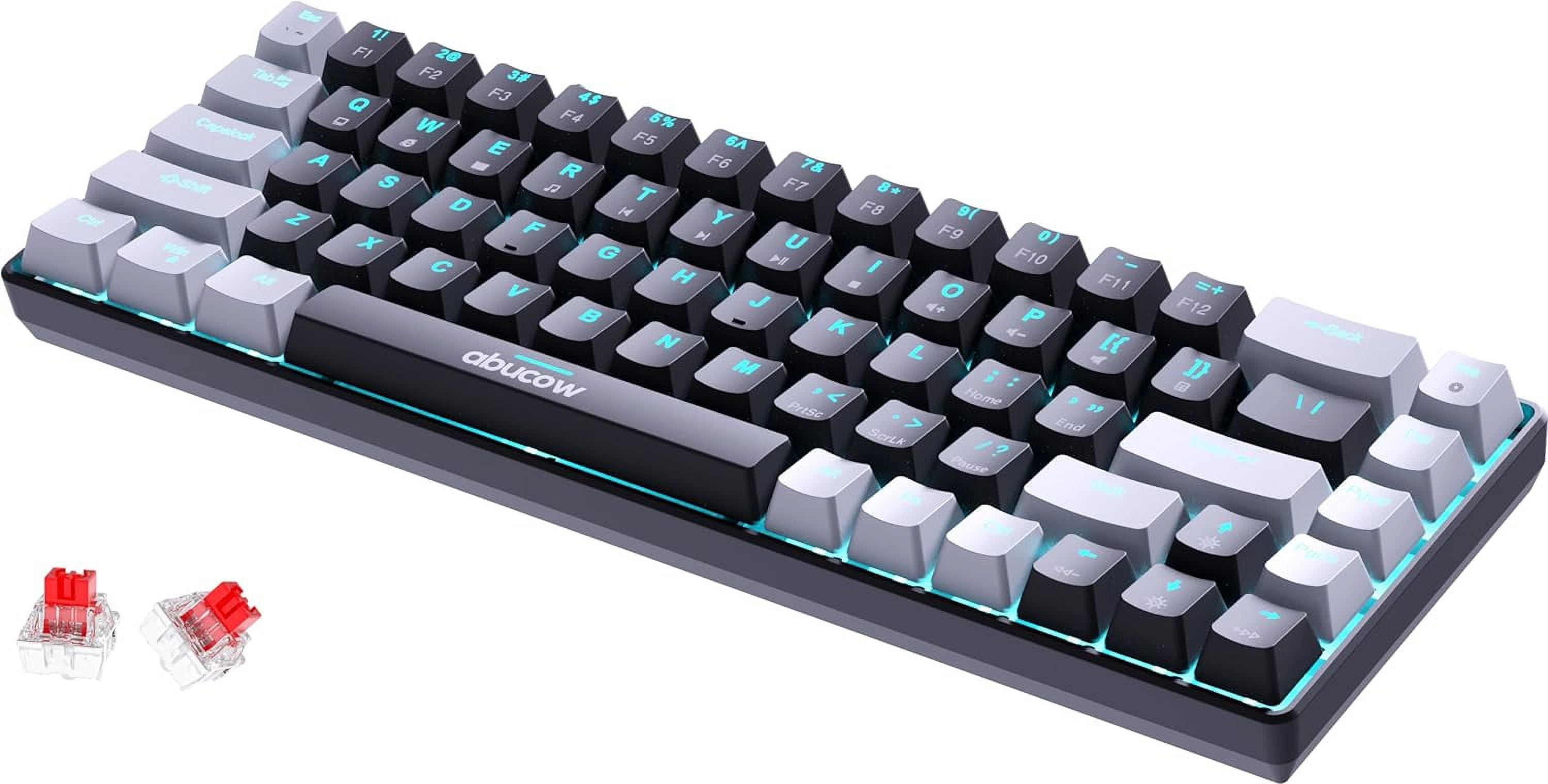 TRAHOO-68-Key Mechanical Keyboard with Blue Backlight 60% Gaming ...
