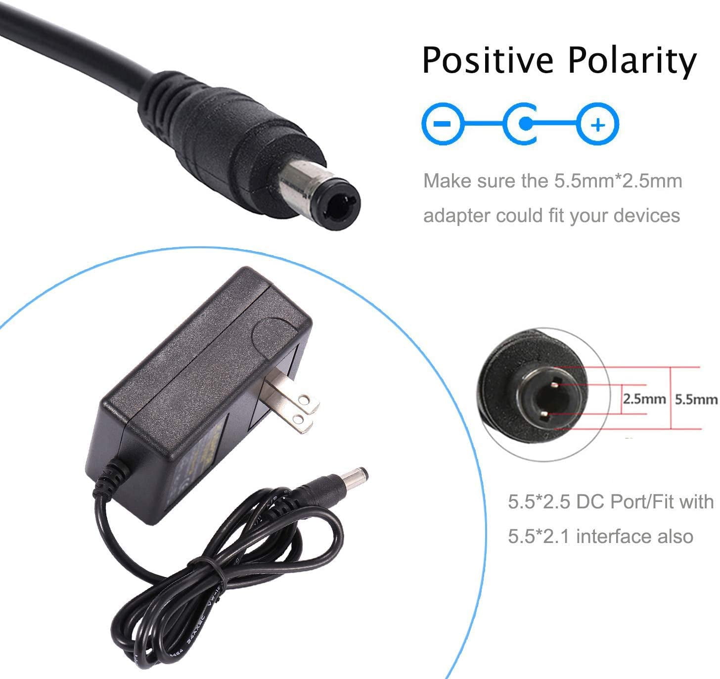 TRAHOO-6V 3A Power Supply, AC 100-240V to DC 6 Volt 3amp 3000mA Power ...