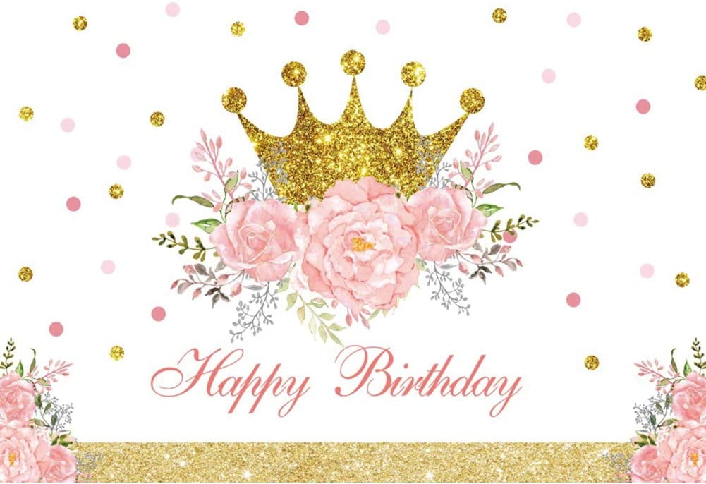 TRAHOO-6x4ft Happy Birthday Backdrop for Luxury Princess Girls Birthday ...