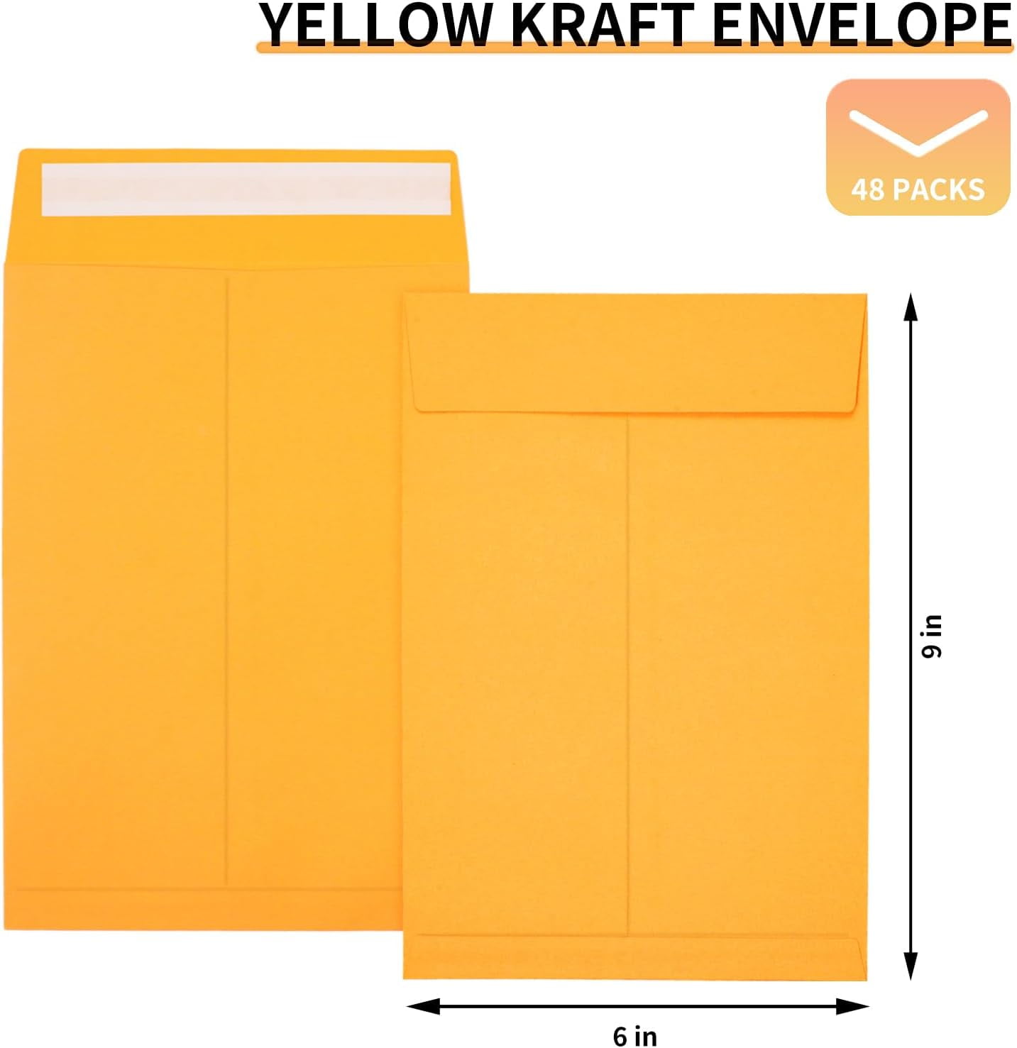 TRAHOO-6x9 Envelopes Self Seal, Yellow Envelopes 6x9 Printable, Catalog ...