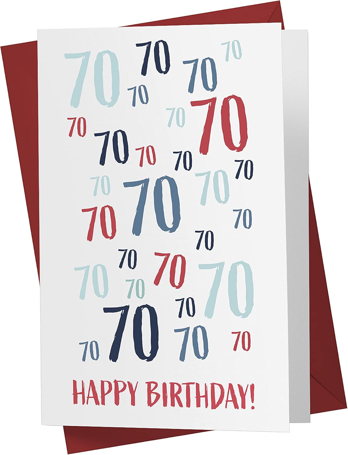 TRAHOO-70th Birthday Card - Just A Number 70th Anniversary Card For ...