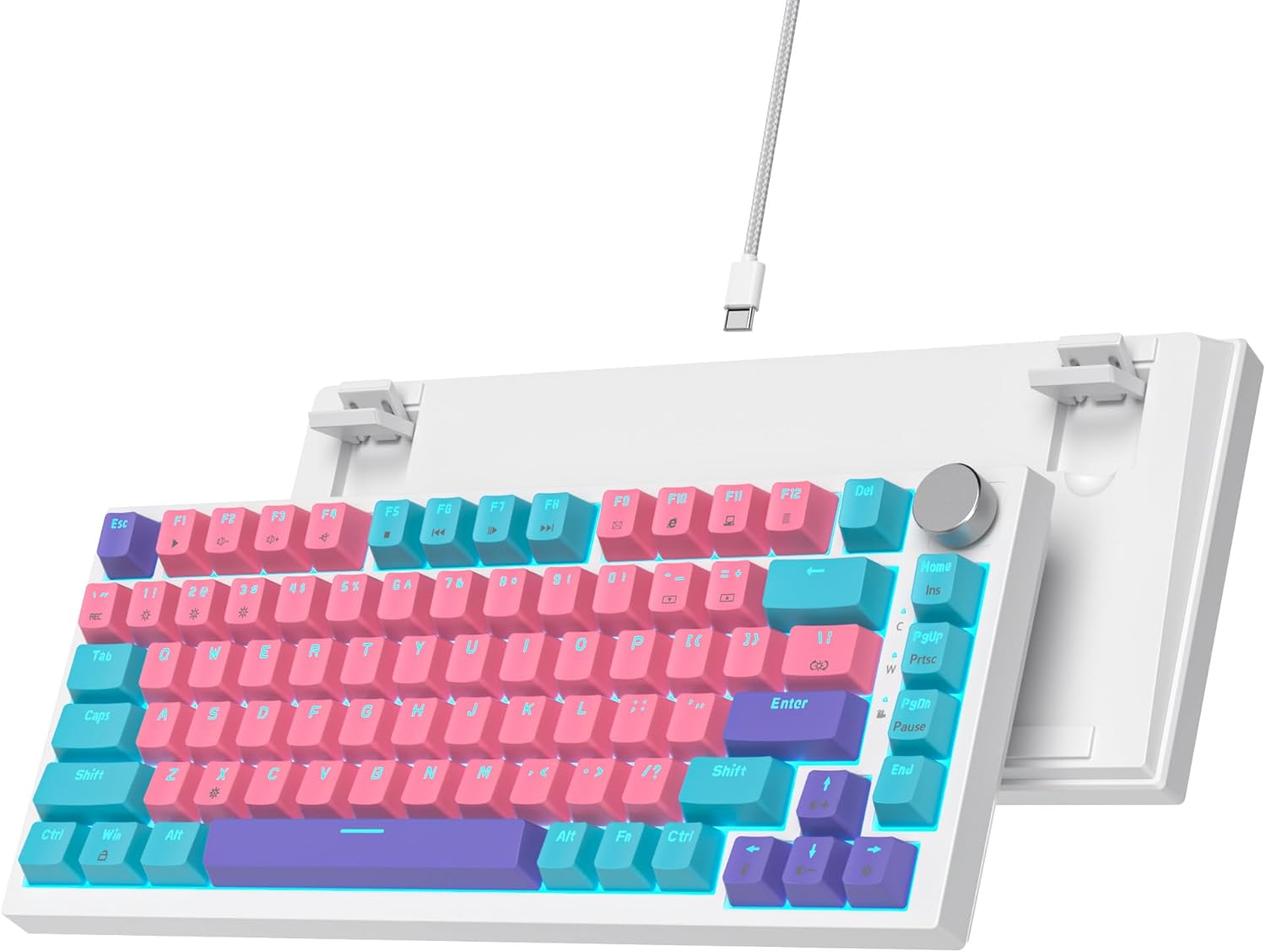 TRAHOO-75% Mechanical Gaming Keyboard Gasket Mount Keyboard Wired ...