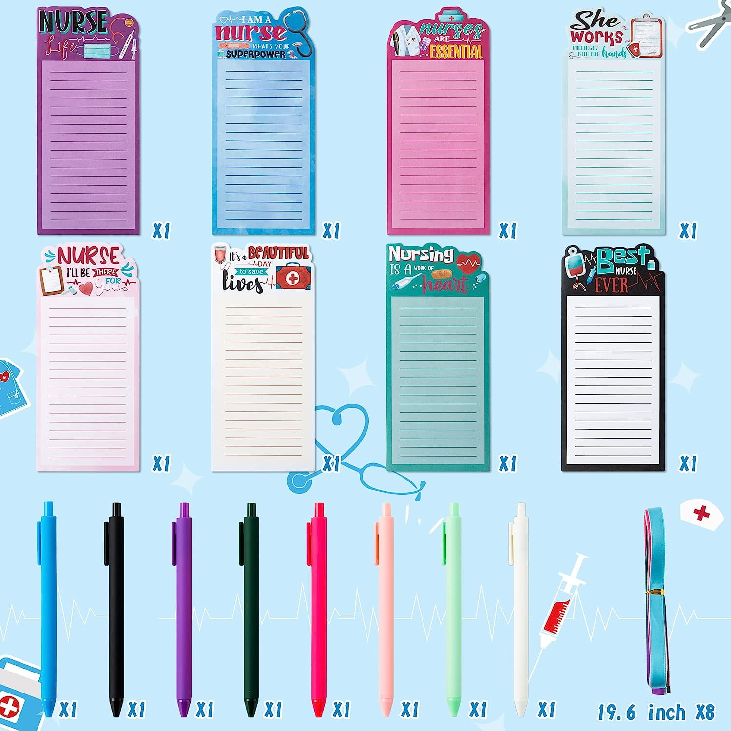 TRAHOO-8 Nurse Notepads with Pen Funny Thank You Nurse Sticky Notes ...