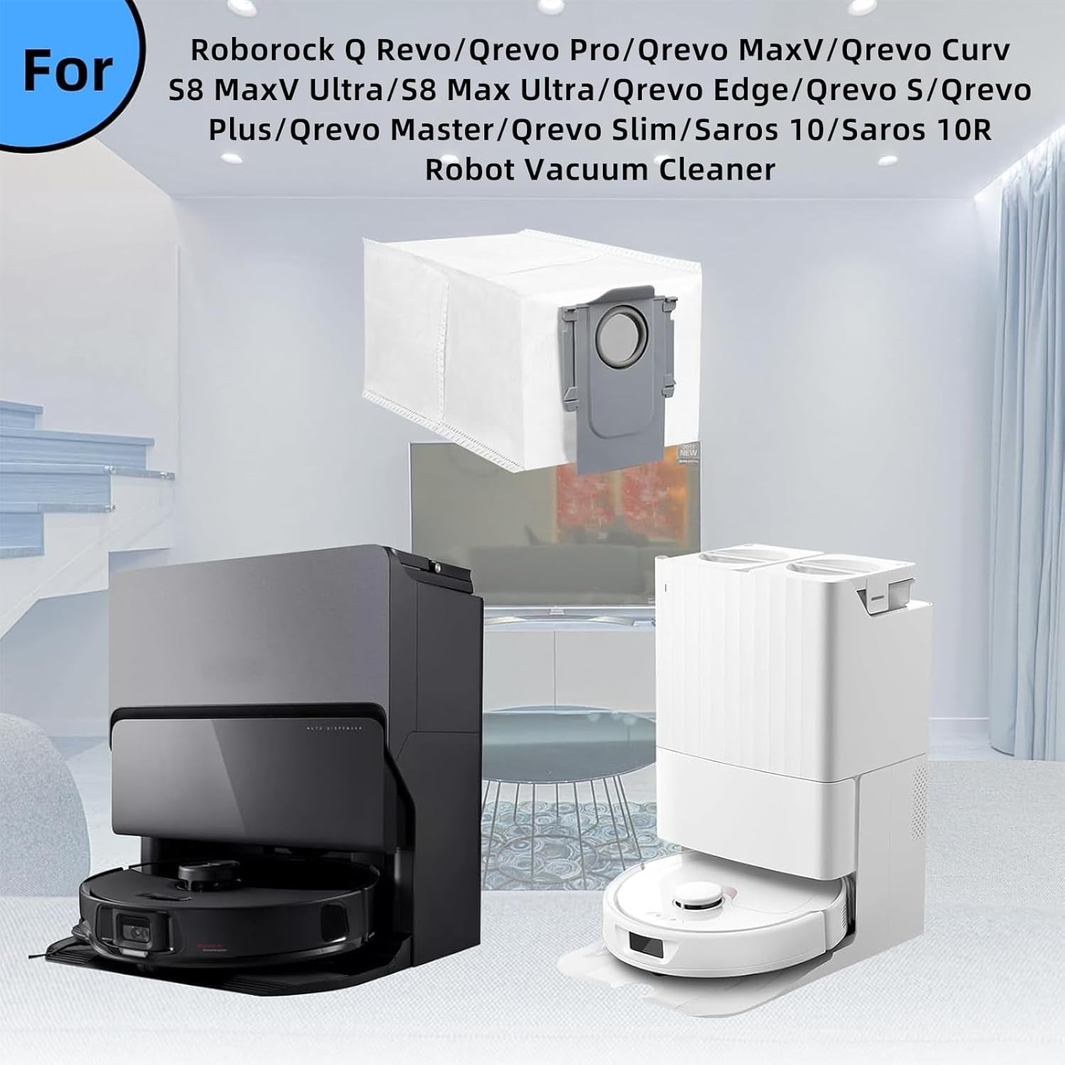 TRAHOO-8 Pack Dust Bags for Robock Q Revo/Qrevo S/Qrevo Pro/Qrevo Plus ...