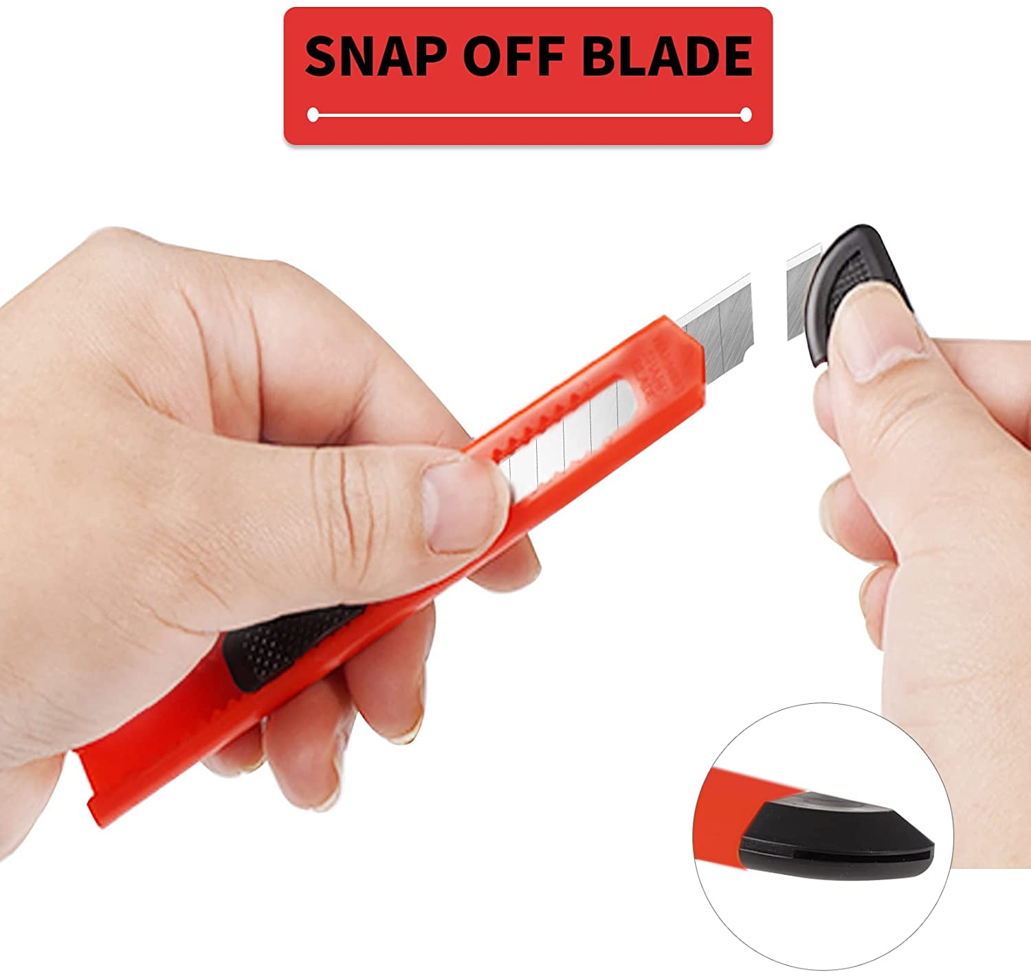 TRAHOO-8 Pack Utility Knife Box Cutters (9mm Wide Blade Cutter 4 Colors ...