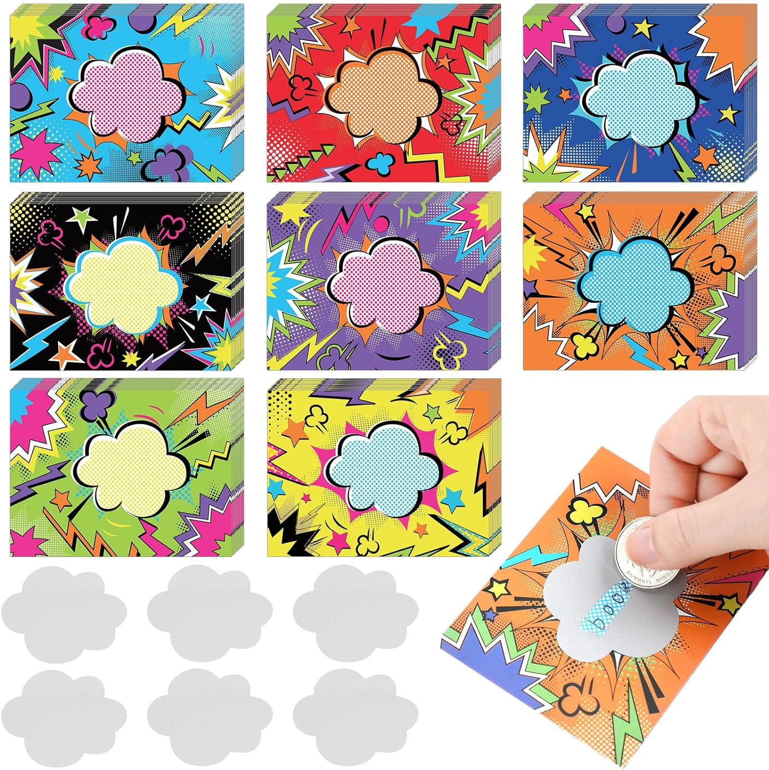 TRAHOO-80 Pack Scratch Off Cards Zig Zag Black DIY Make Your Own ...