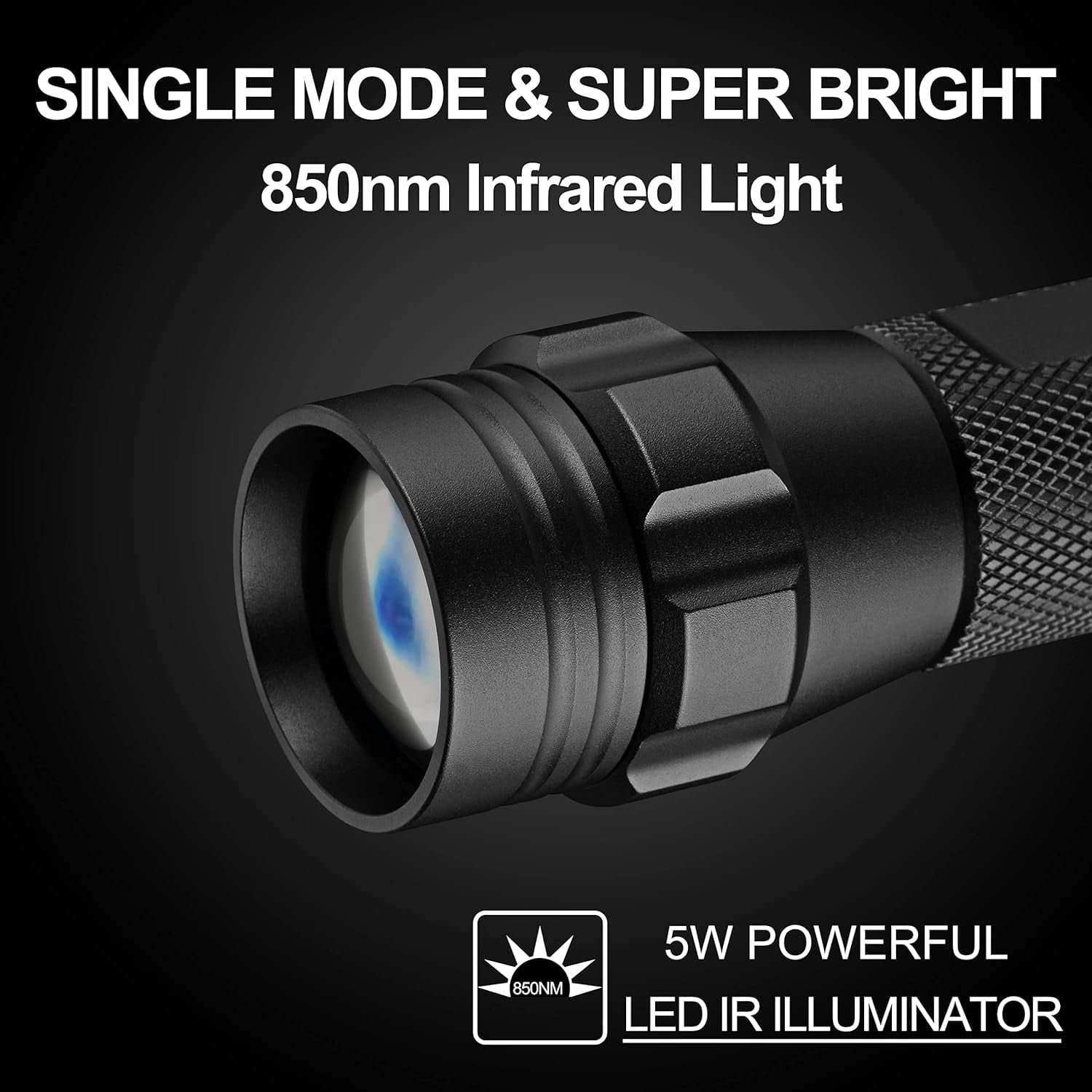 TRAHOO-850nm IR Flashlight for Night Vision, Infrared Light LED IR ...