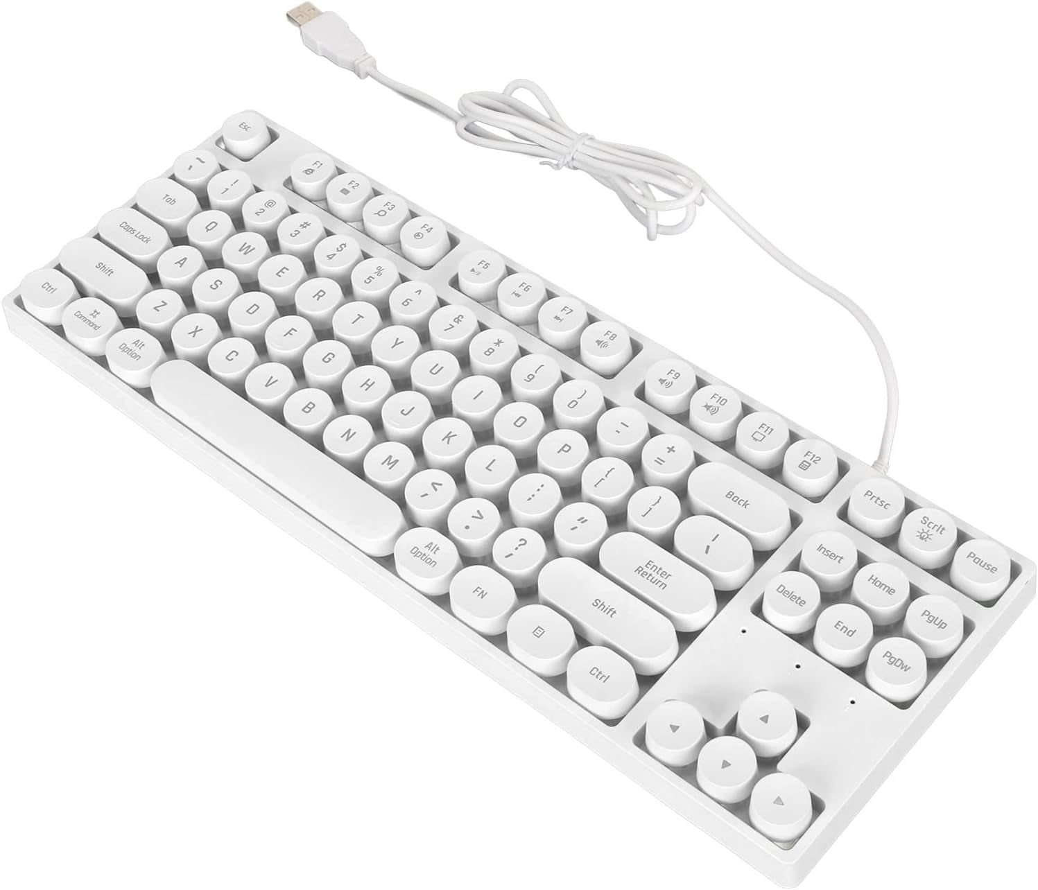 TRAHOO-87 Keys Typewriter Mechanical Gaming Keyboard, Colorful Backlit ...