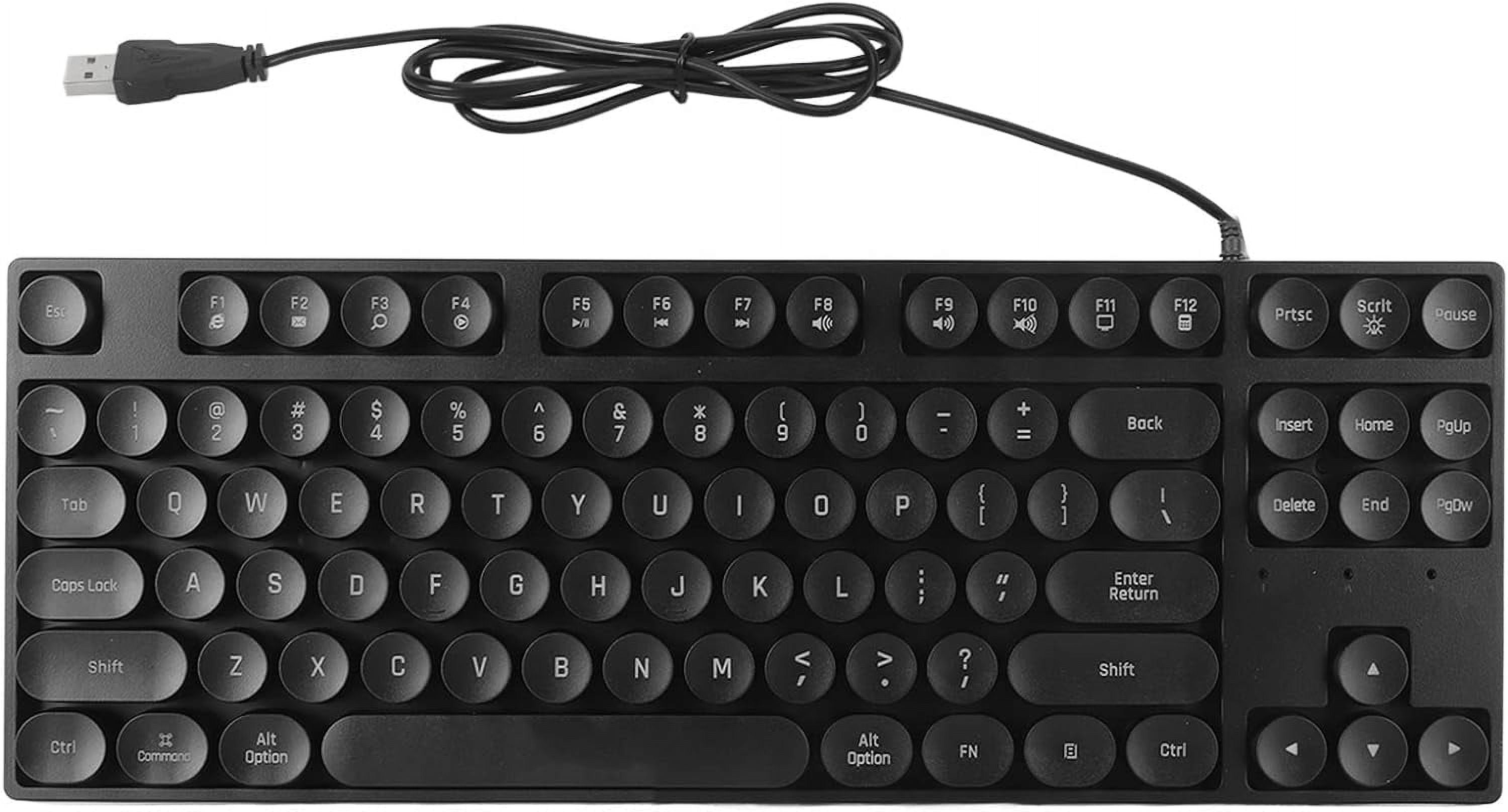 TRAHOO-87 Keys Typewriter Mechanical Gaming Keyboard, Colorful Backlit ...